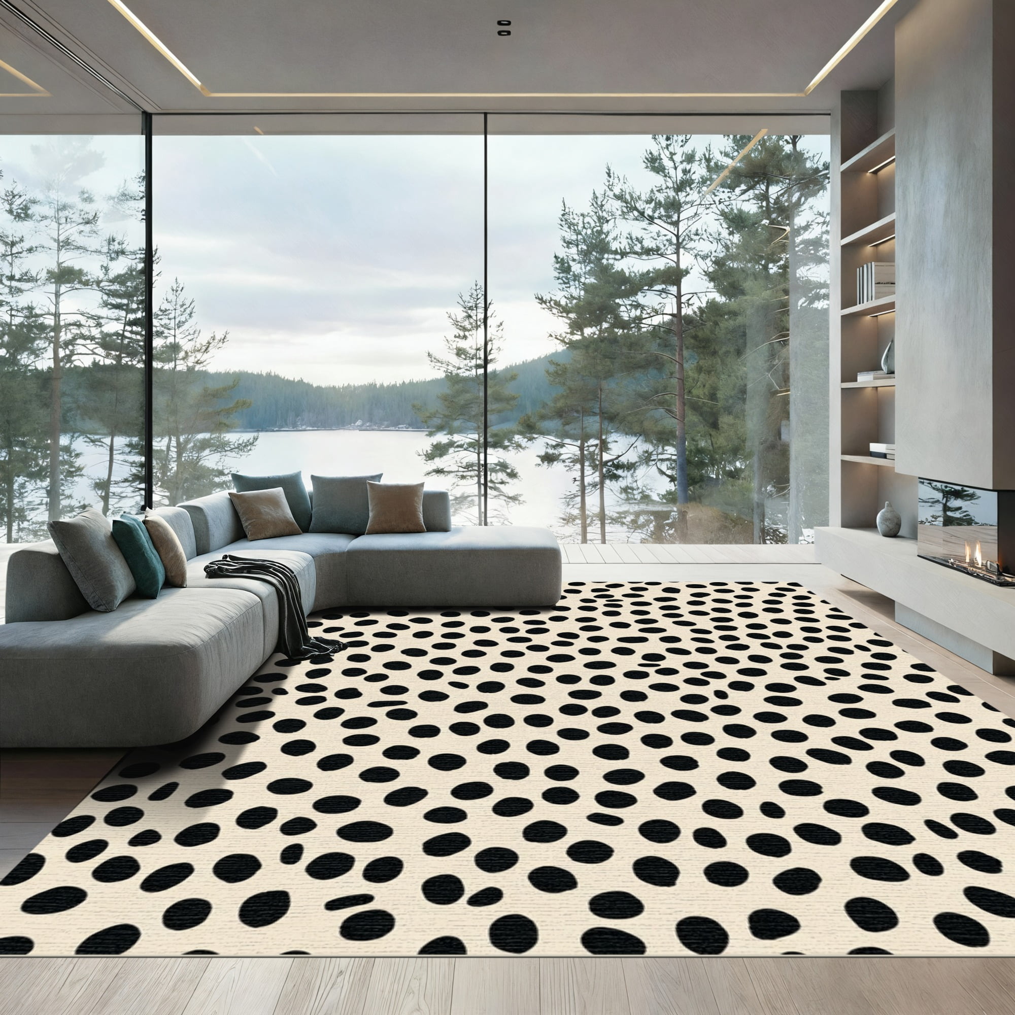 ODIKA 6'x9' Machine Washable Non-Slip Area Rug, Stylish Animal Inspired ...