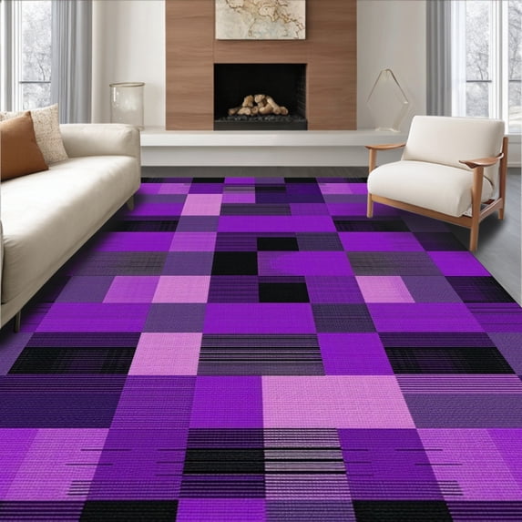 ODIKA 8' x 10' Machine Washable Non-Slip Area Rug, Geometric Rectangle ...