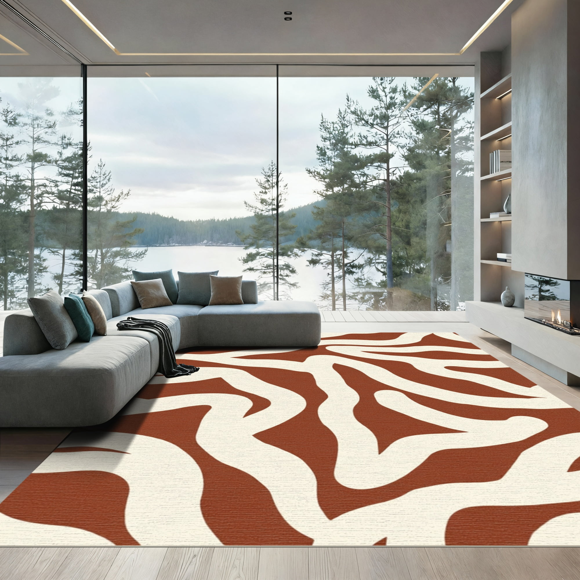 ODIKA 8'x10' Machine Washable Non-Slip Area Rug, Spotted Patchwork ...