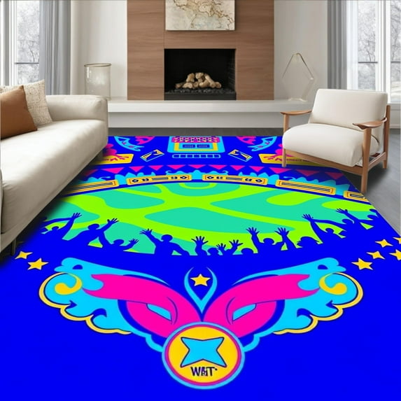 ODIKA Ultra Soft Area Rug 2x3, Game Day Stadium Bowl Design with Team ...