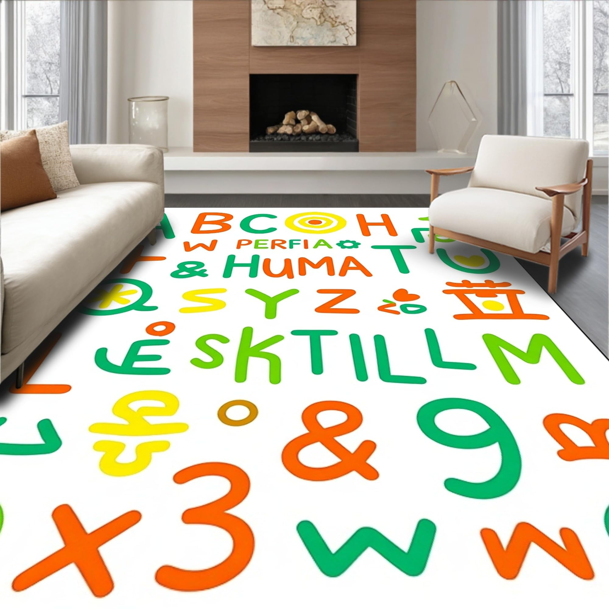 ODIKA Ultra Soft Area Rug 3x5, Educational Alphabet Learning Playmat ...