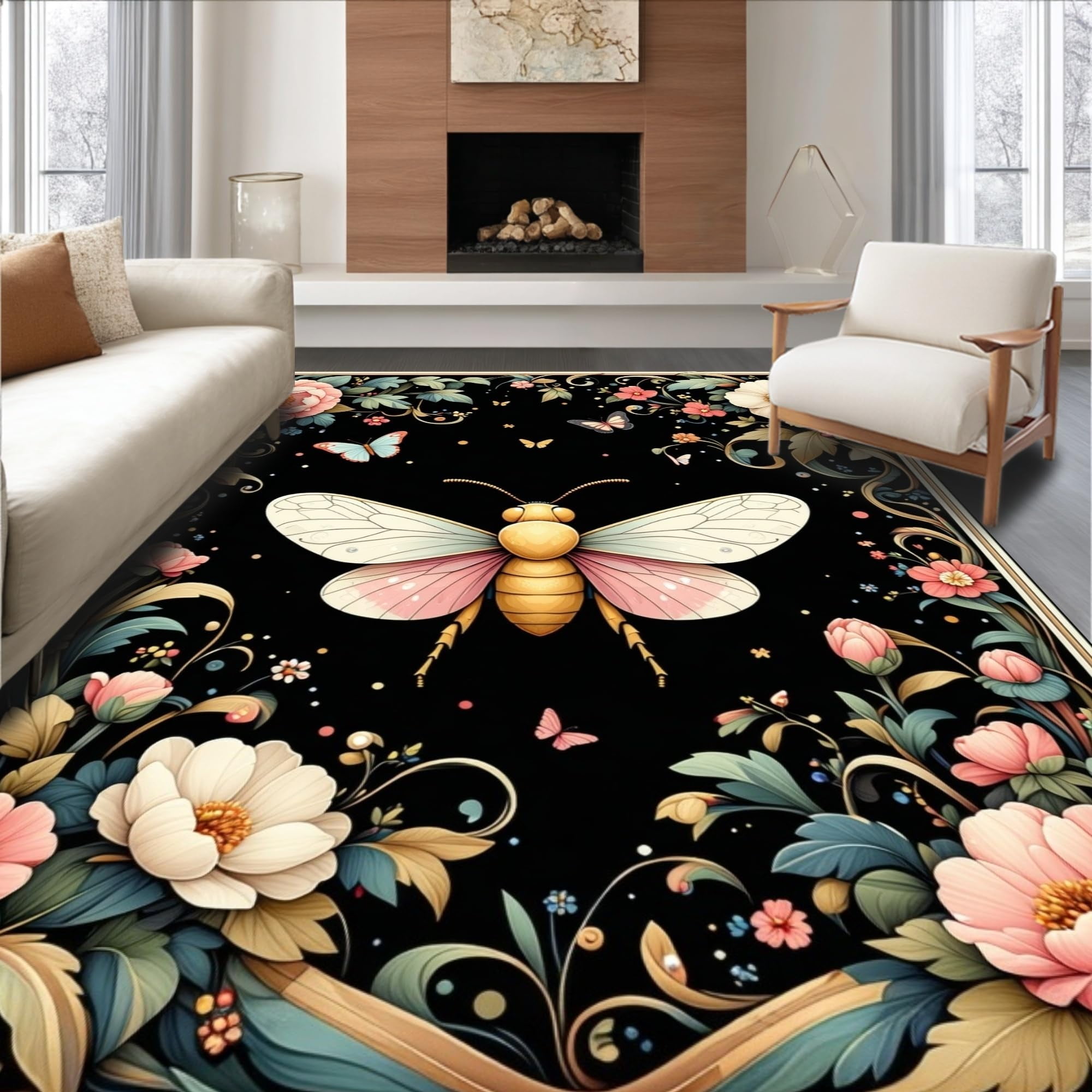 ODIKA Ultra Soft Area Rug 3x5, Non Slip, Stain Resistant, Washable Area ...