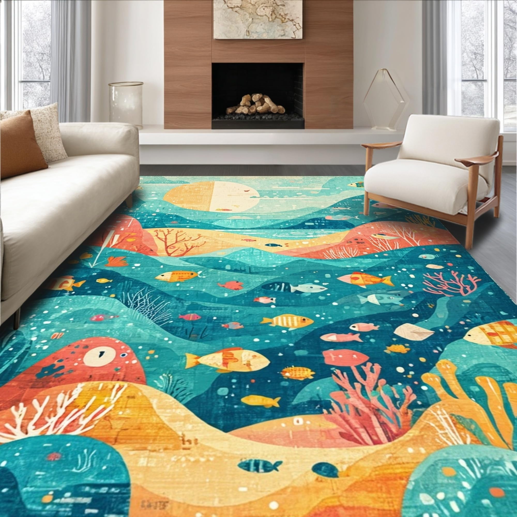 ODIKA Ultra Soft Area Rug 3x5, Non Slip, Stain Resistant, Washable Area ...