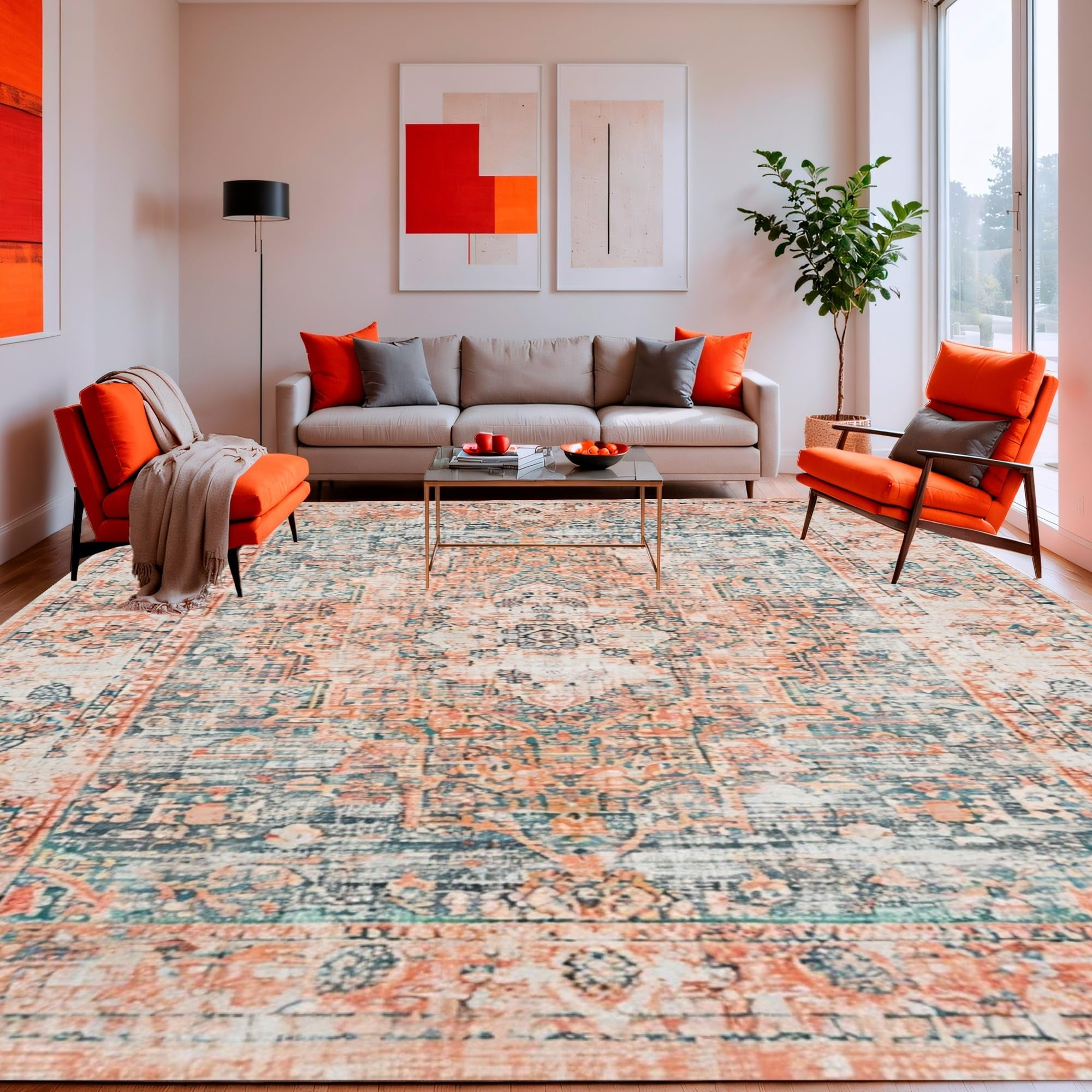 ODIKA Ultra Soft Area Rug 3x5, Non Slip, Stain Resistant, Washable Area ...