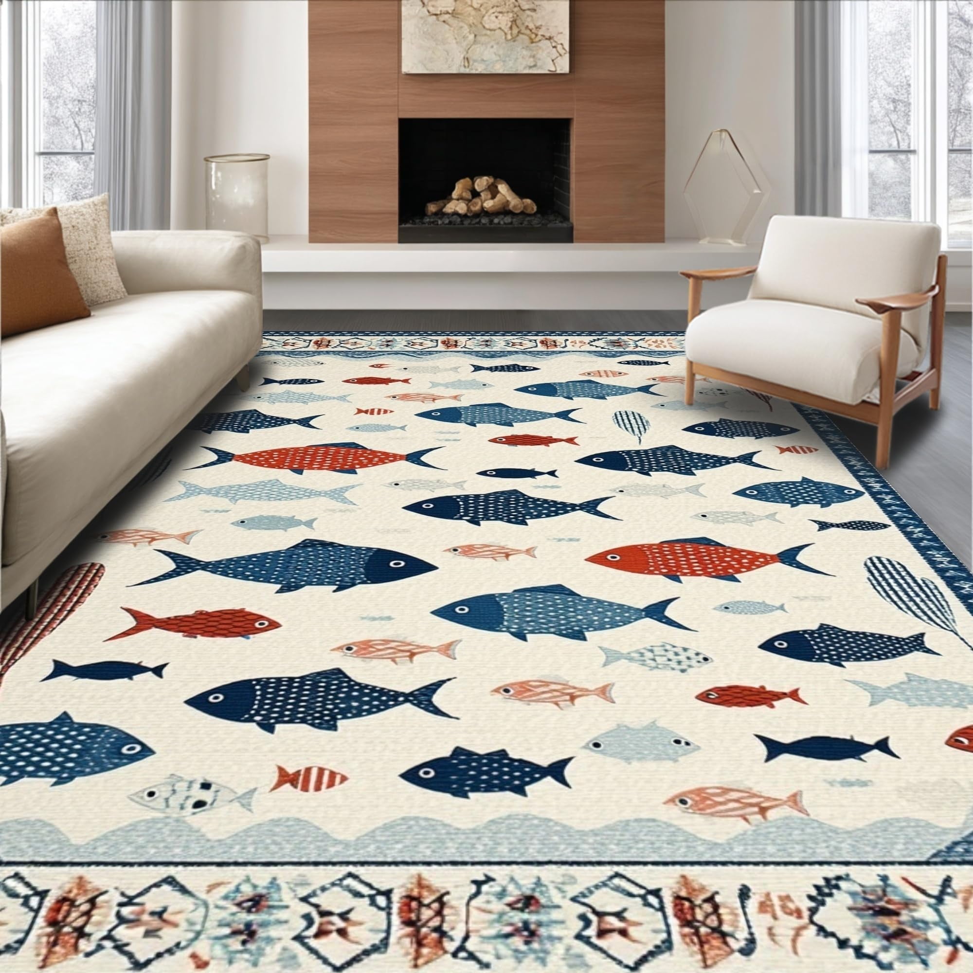 ODIKA Ultra Soft Area Rug 3x5, Non Slip, Stain Resistant, Washable Area ...