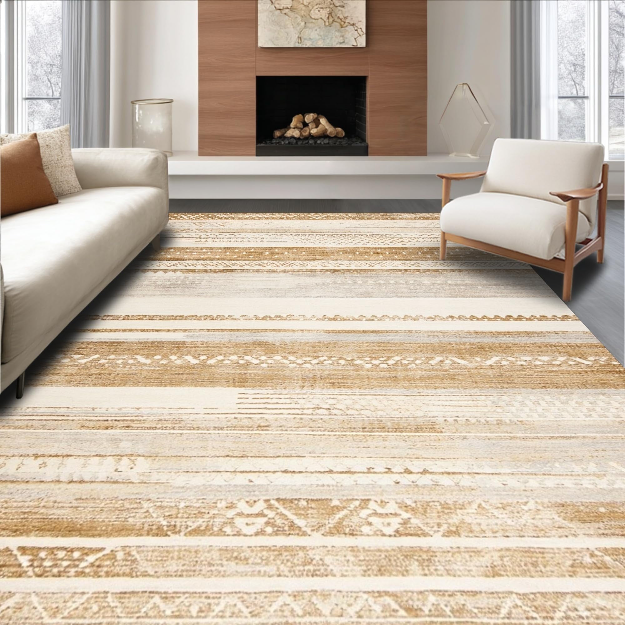 ODIKA Ultra Soft Area Rug 3x5, Non Slip, Stain Resistant, Washable Area ...