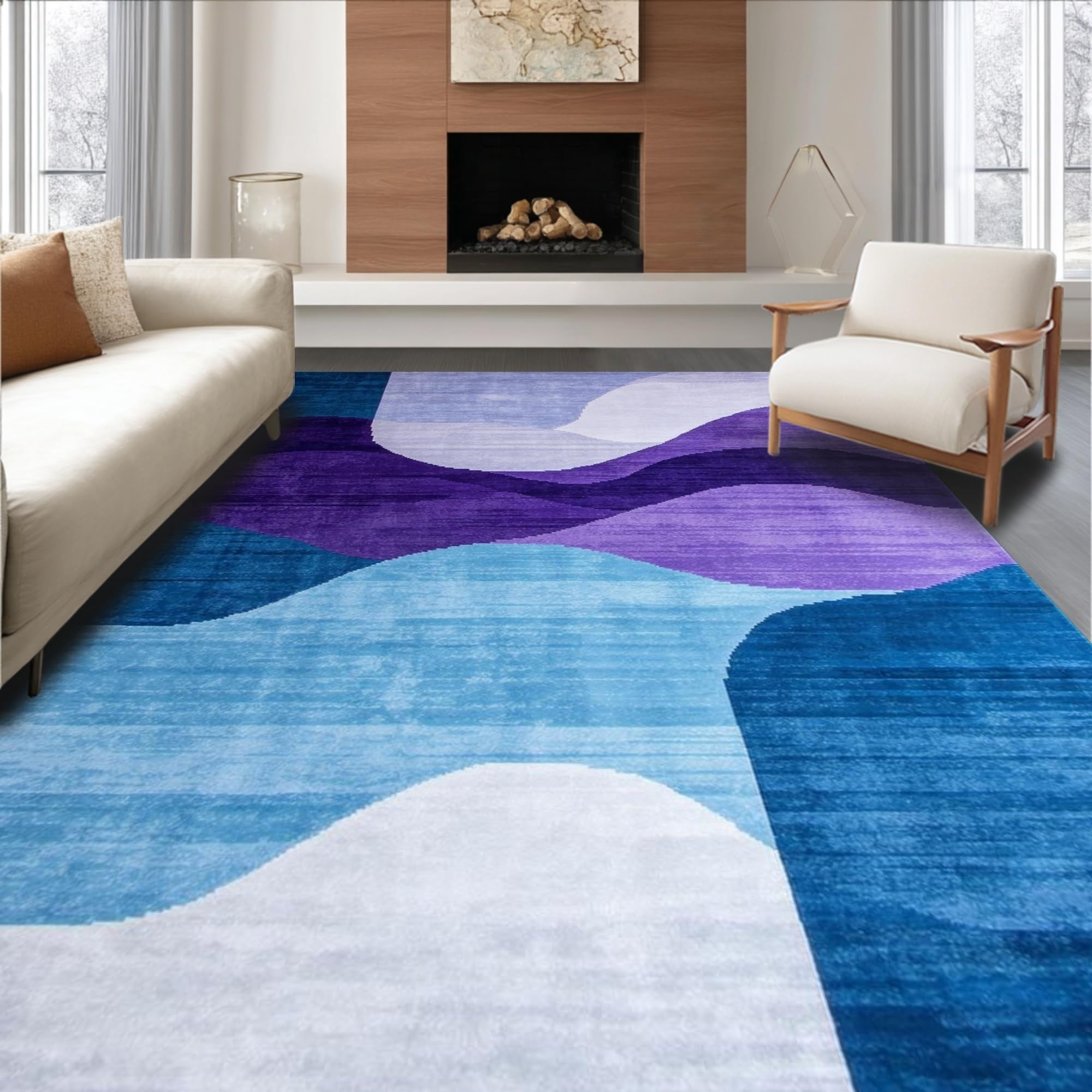 ODIKA Ultra Soft Area Rug 3x5, Non Slip, Stain Resistant, Washable Area ...