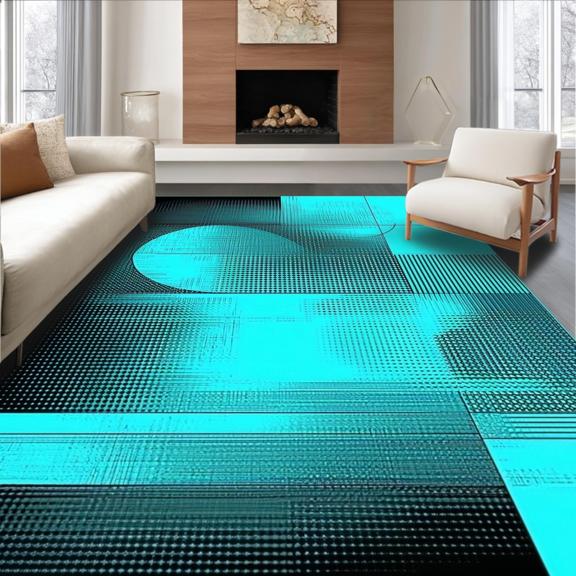 ODIKA Ultra Soft Area Rug 3x5, Non Slip, Stain Resistant, Washable Area ...