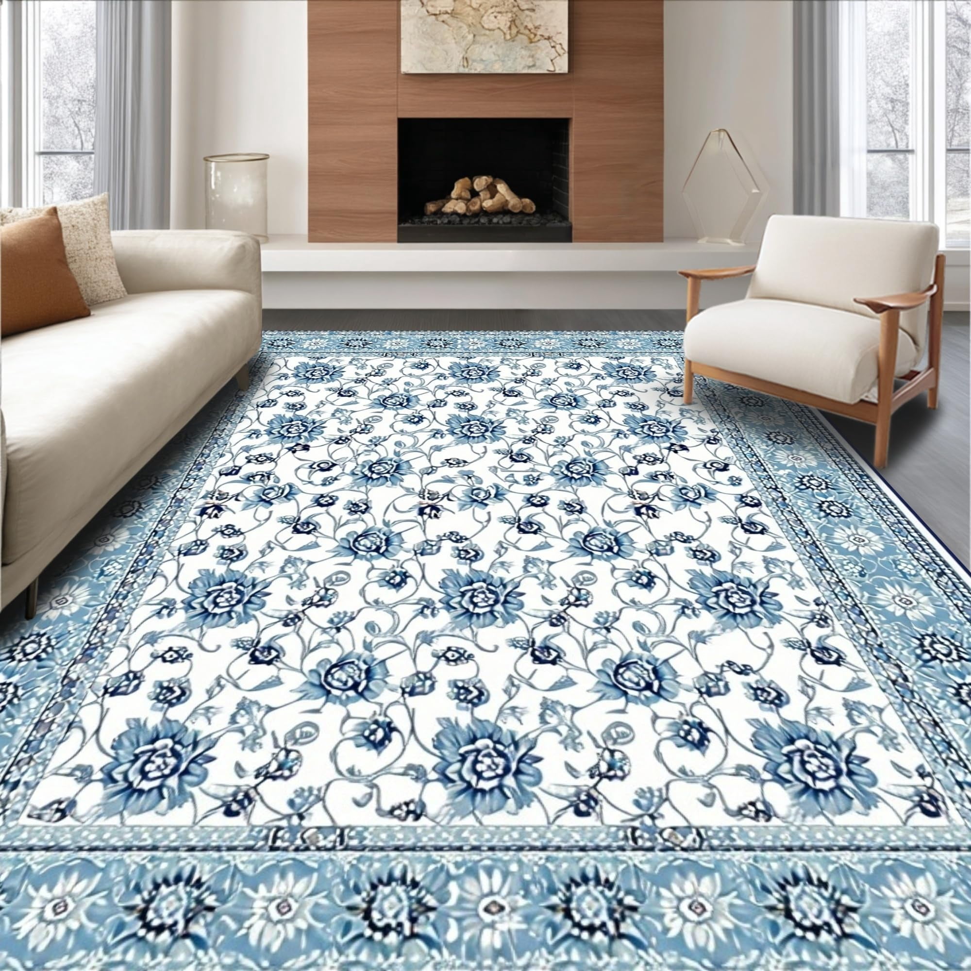 ODIKA Ultra Soft Area Rug 3x5, Non Slip, Stain Resistant, Washable Area ...
