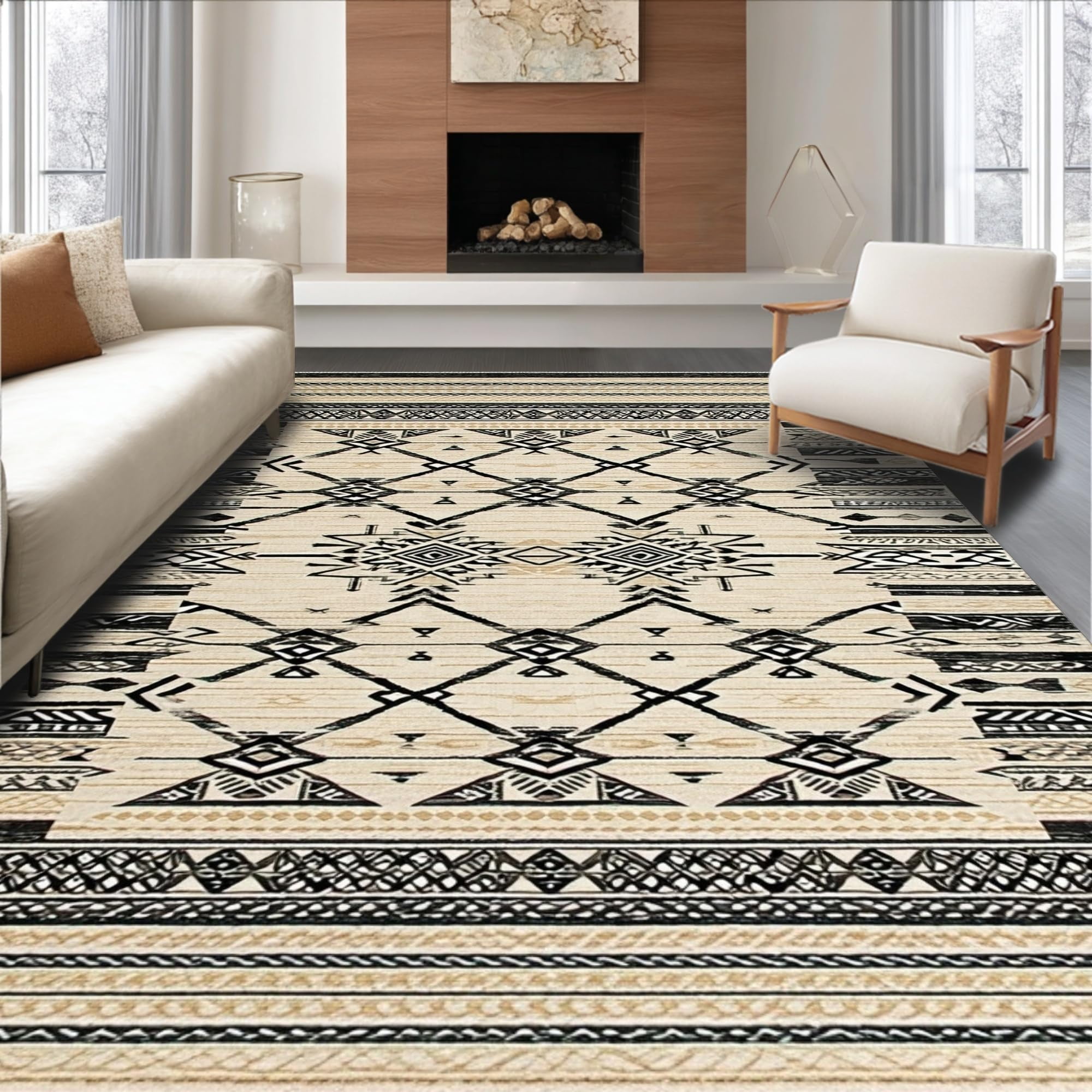 ODIKA Ultra Soft Area Rug 3x5, Non Slip, Stain Resistant, Washable Area ...