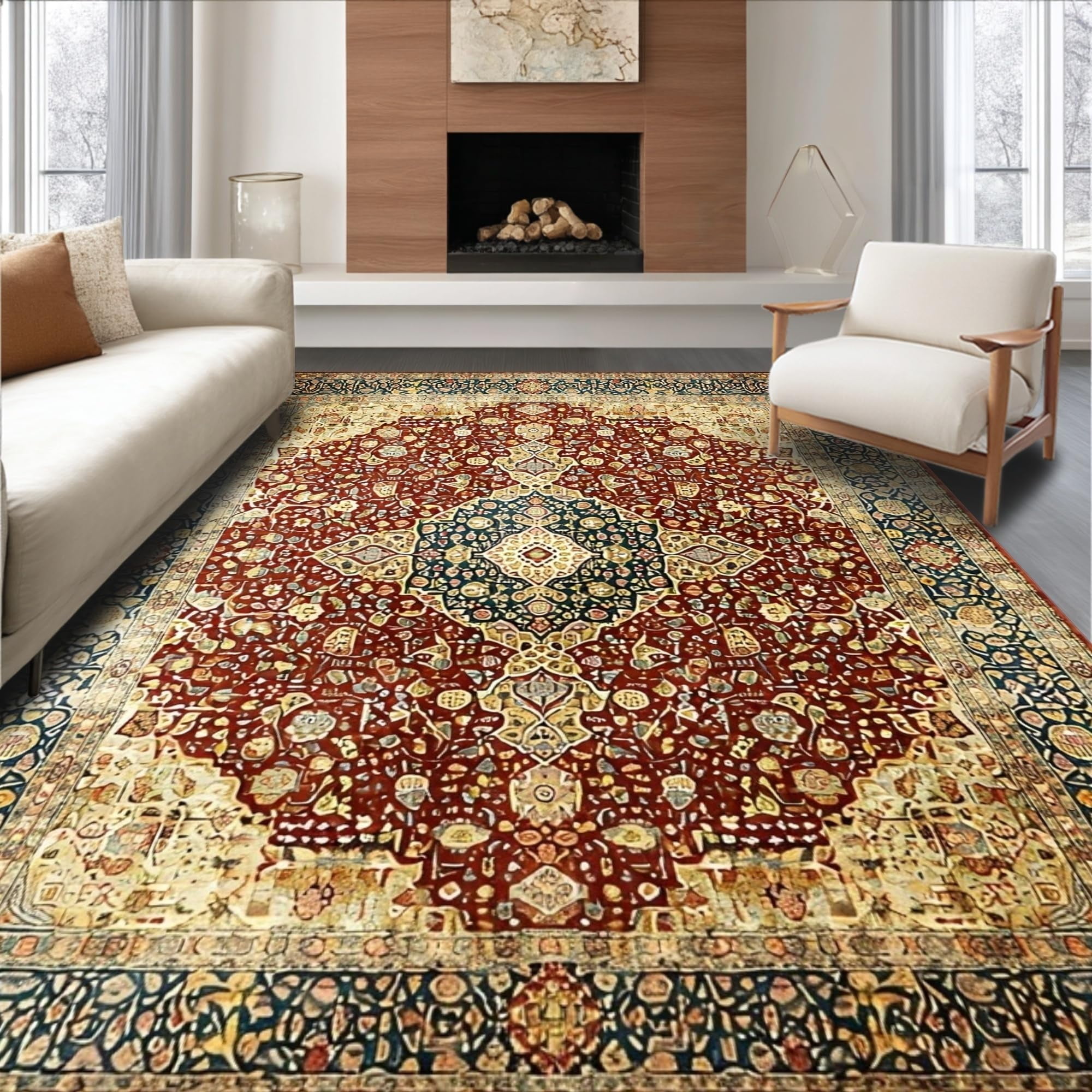 ODIKA Ultra Soft Area Rug 3x5, Non Slip, Stain Resistant, Washable Area ...