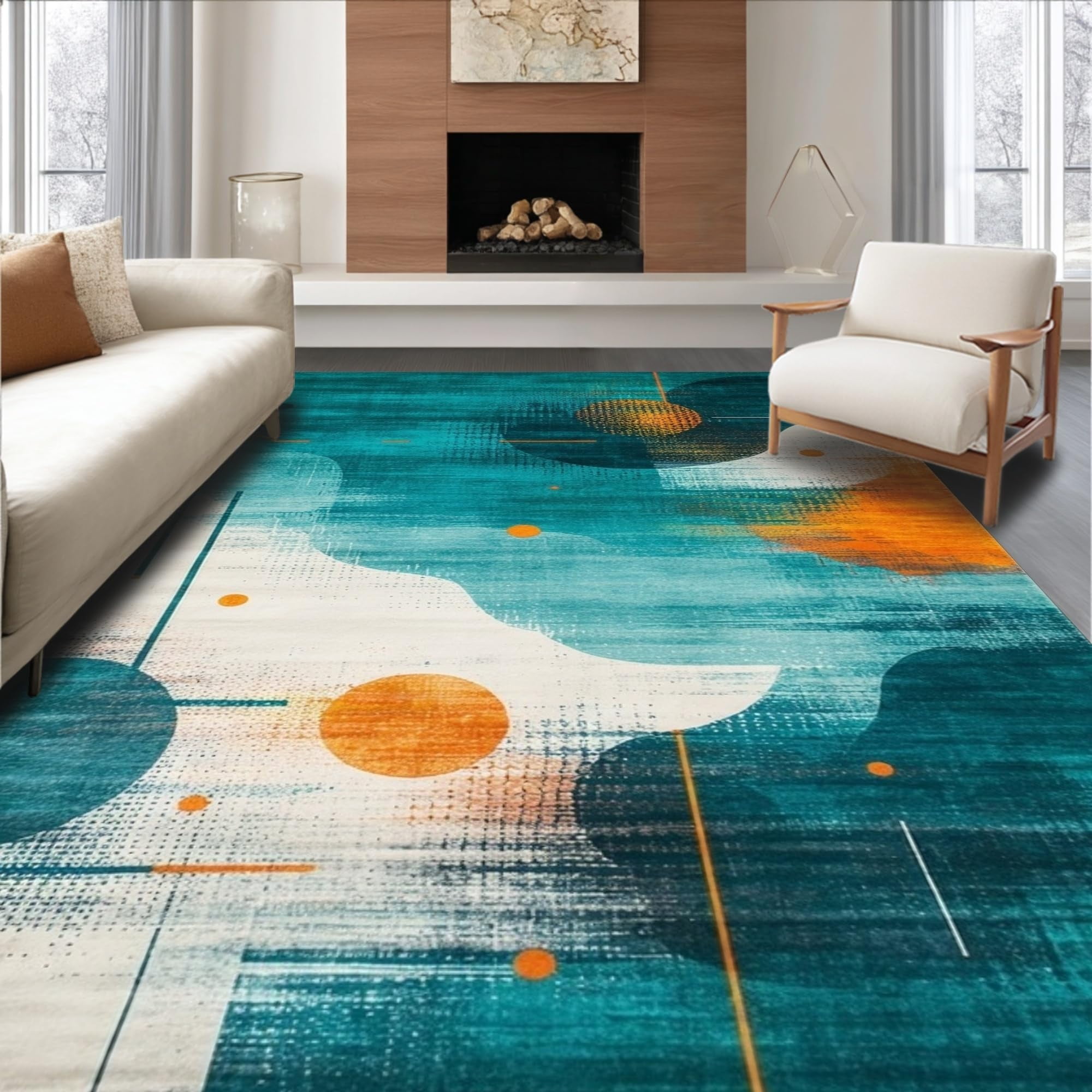 ODIKA Ultra Soft Area Rug 3x5, Non Slip, Stain Resistant, Washable Area ...