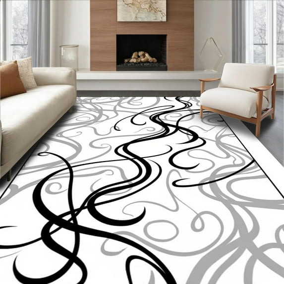 ODIKA Ultra Soft Area Rug 3x5, Smoke Swirl Cloud Machine Abstract Vapor ...
