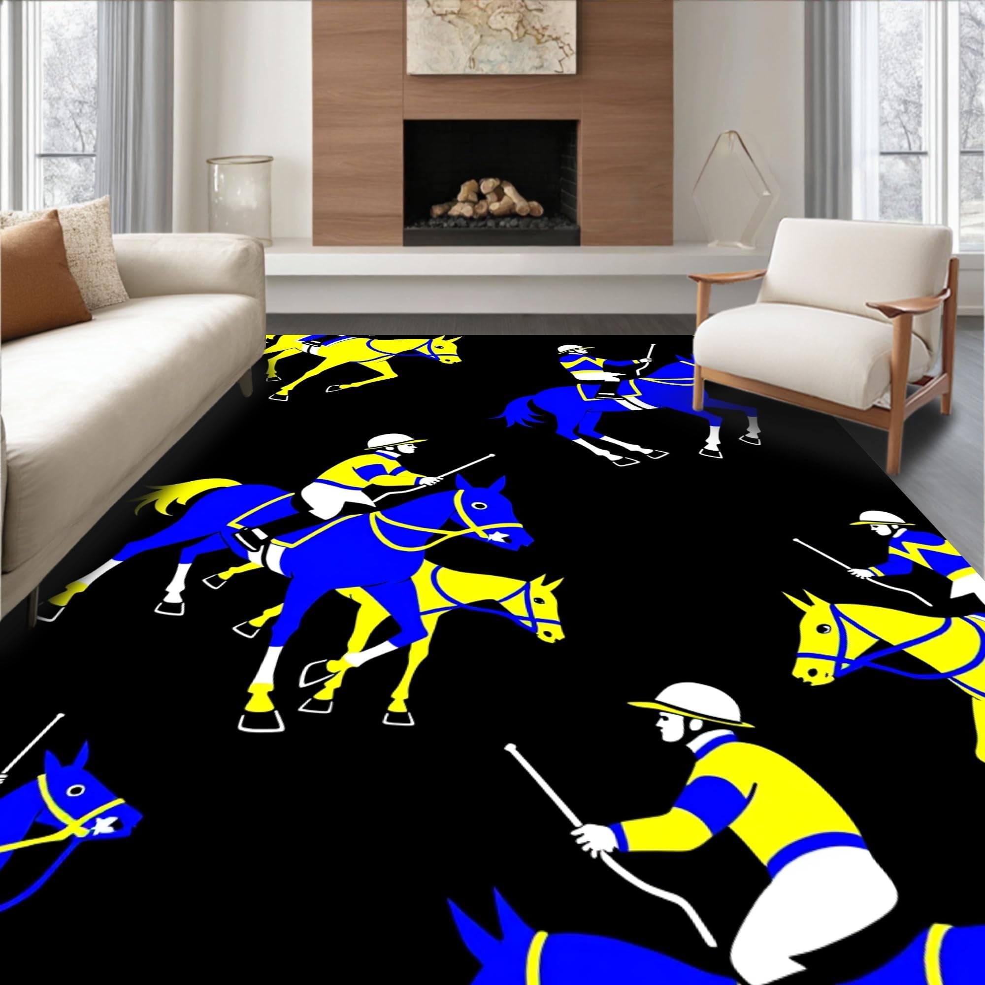 ODIKA Ultra Soft Area Rug 3x5, Thoroughbred Racing Champions Handicraft ...