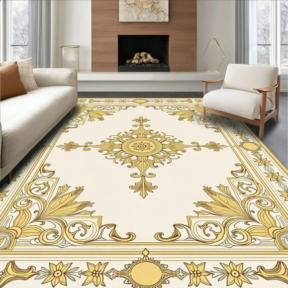 ODIKA Ultra Soft Area Rug 4x6, Elegant Floral Vintage Medallion ...