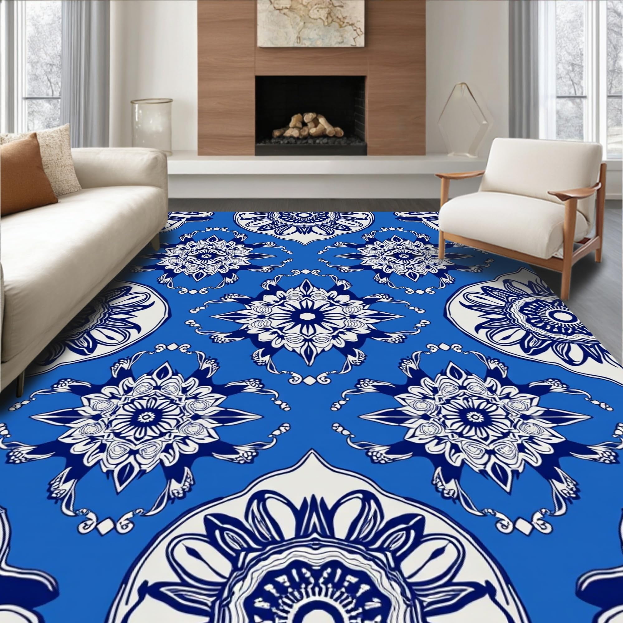 ODIKA Ultra Soft Area Rug 4x6, Non Slip, Stain Resistant, Washable Area ...
