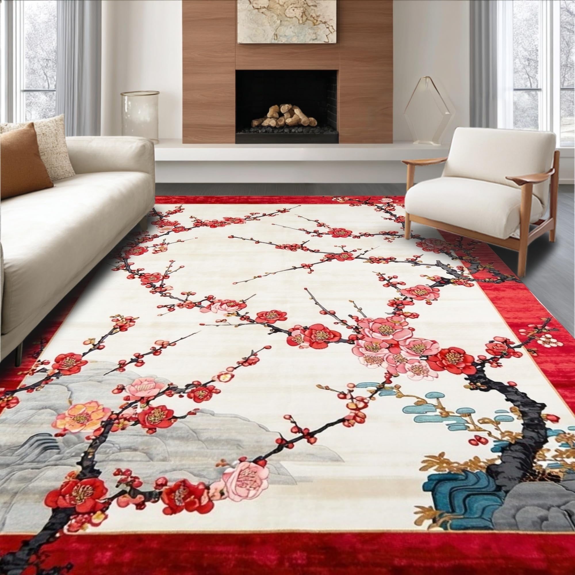 ODIKA Ultra Soft Area Rug 4x6, Non Slip, Stain Resistant, Washable Area ...