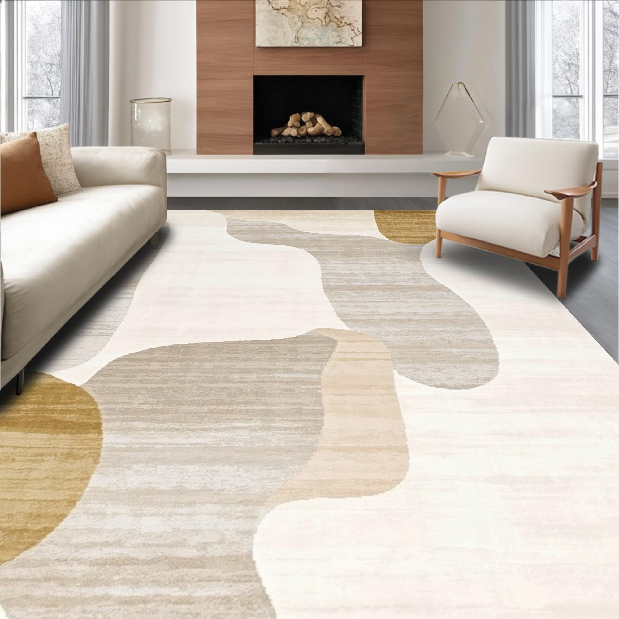 ODIKA Ultra Soft Area Rug 4x6, Non Slip, Stain Resistant, Washable Area Rugs for Living Room ...