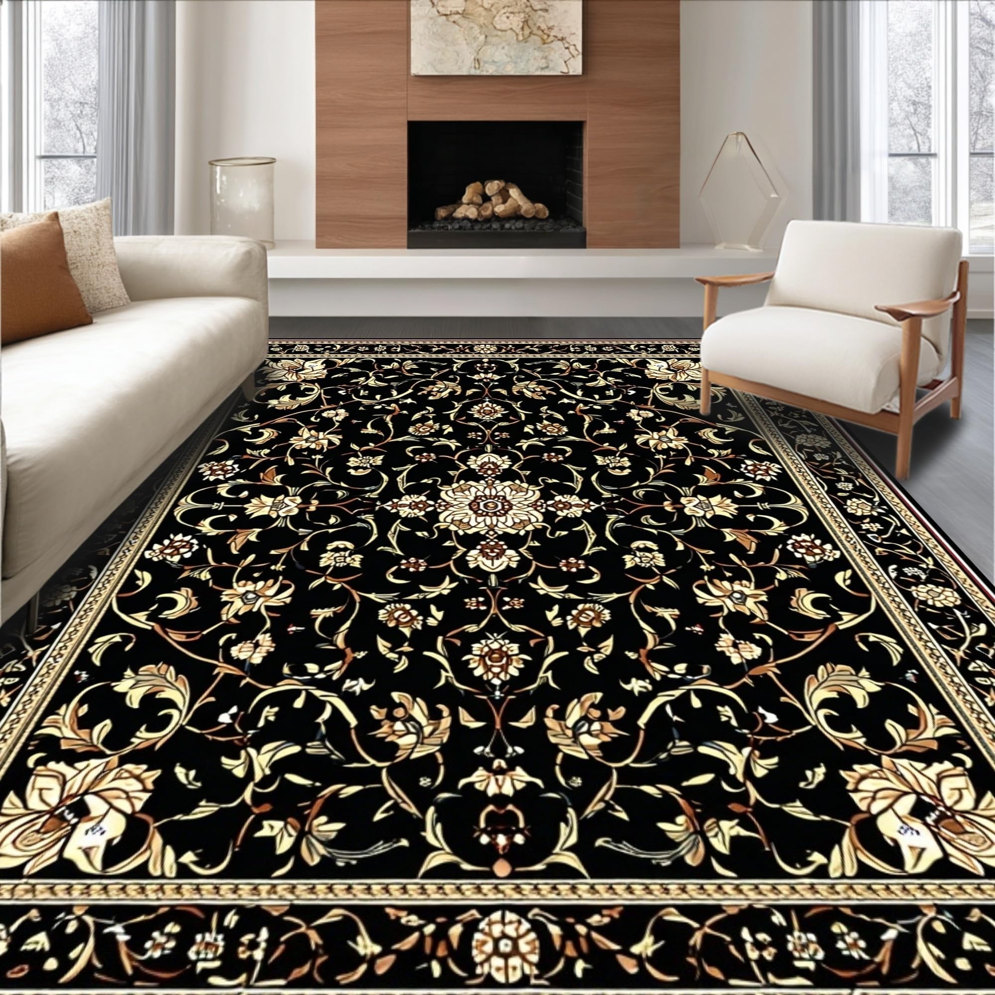 ODIKA Ultra Soft Area Rug 4x6, Non Slip, Stain Resistant, Washable Area ...