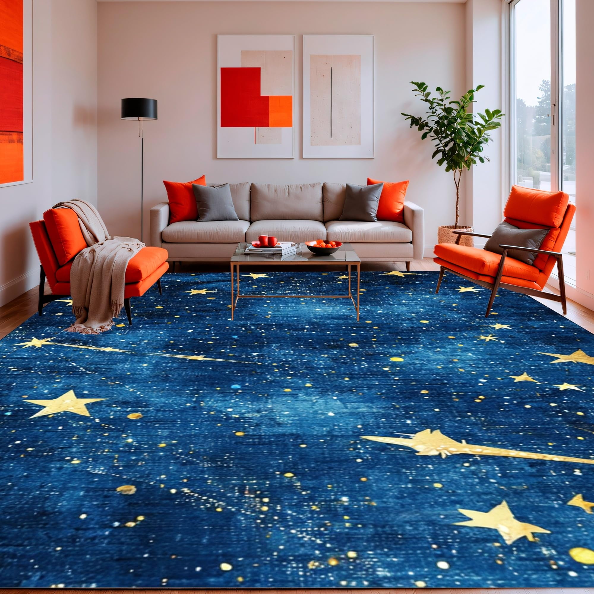 ODIKA Ultra Soft Area Rug 4x6, Non Slip, Stain Resistant, Washable Area ...