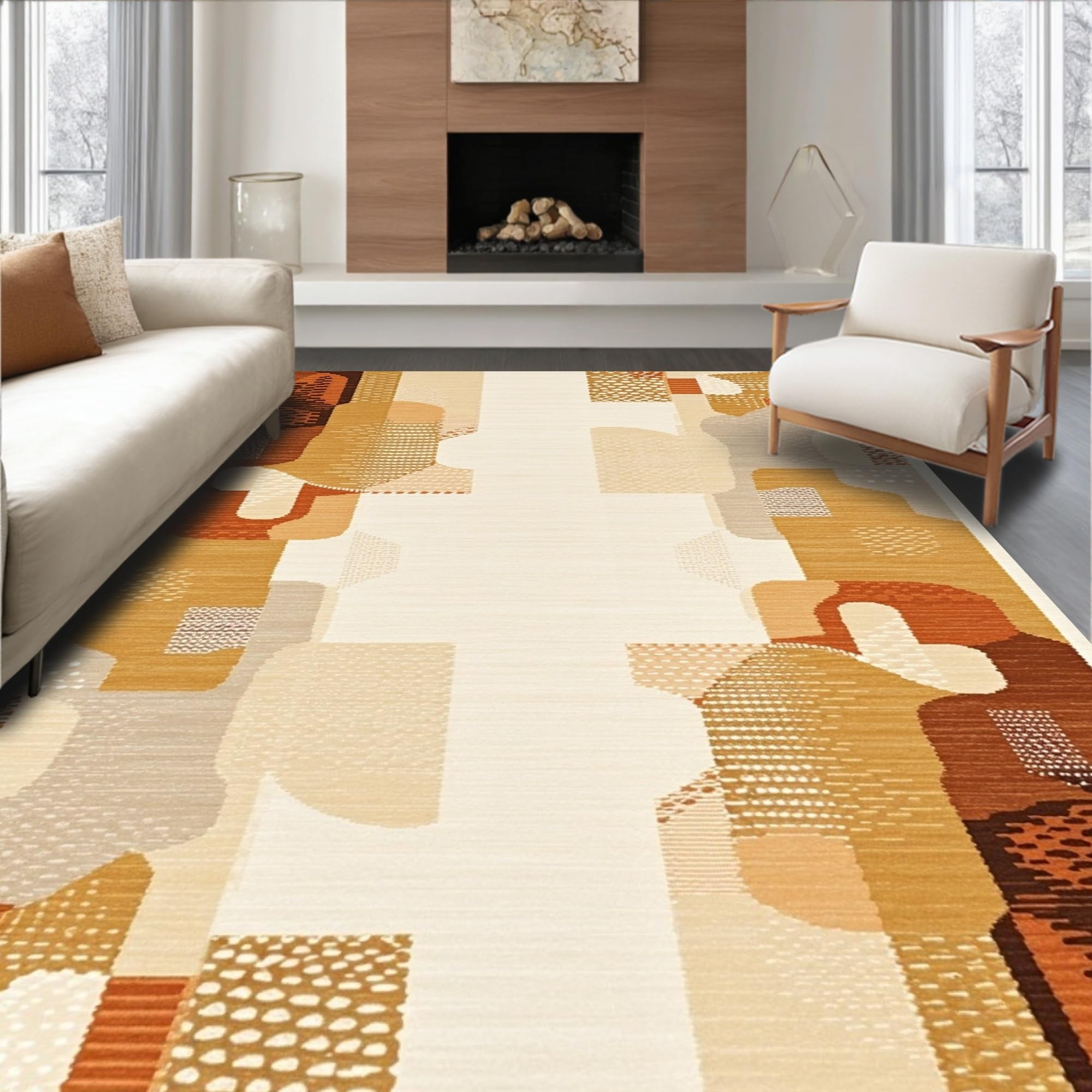 ODIKA Ultra Soft Area Rug 4x6, Non Slip, Stain Resistant, Washable Area ...