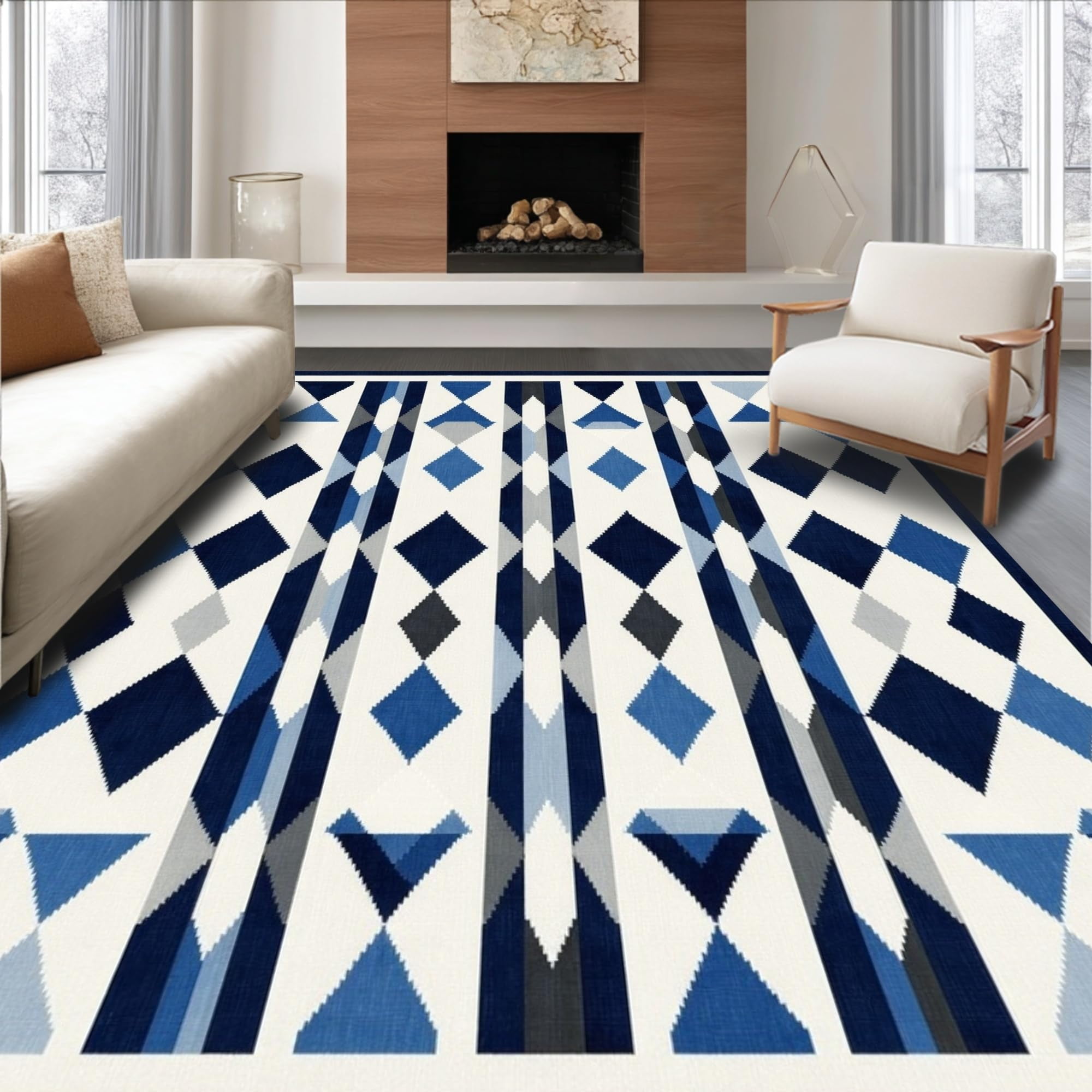 ODIKA Ultra Soft Area Rug 4x6, Non Slip, Stain Resistant, Washable Area ...