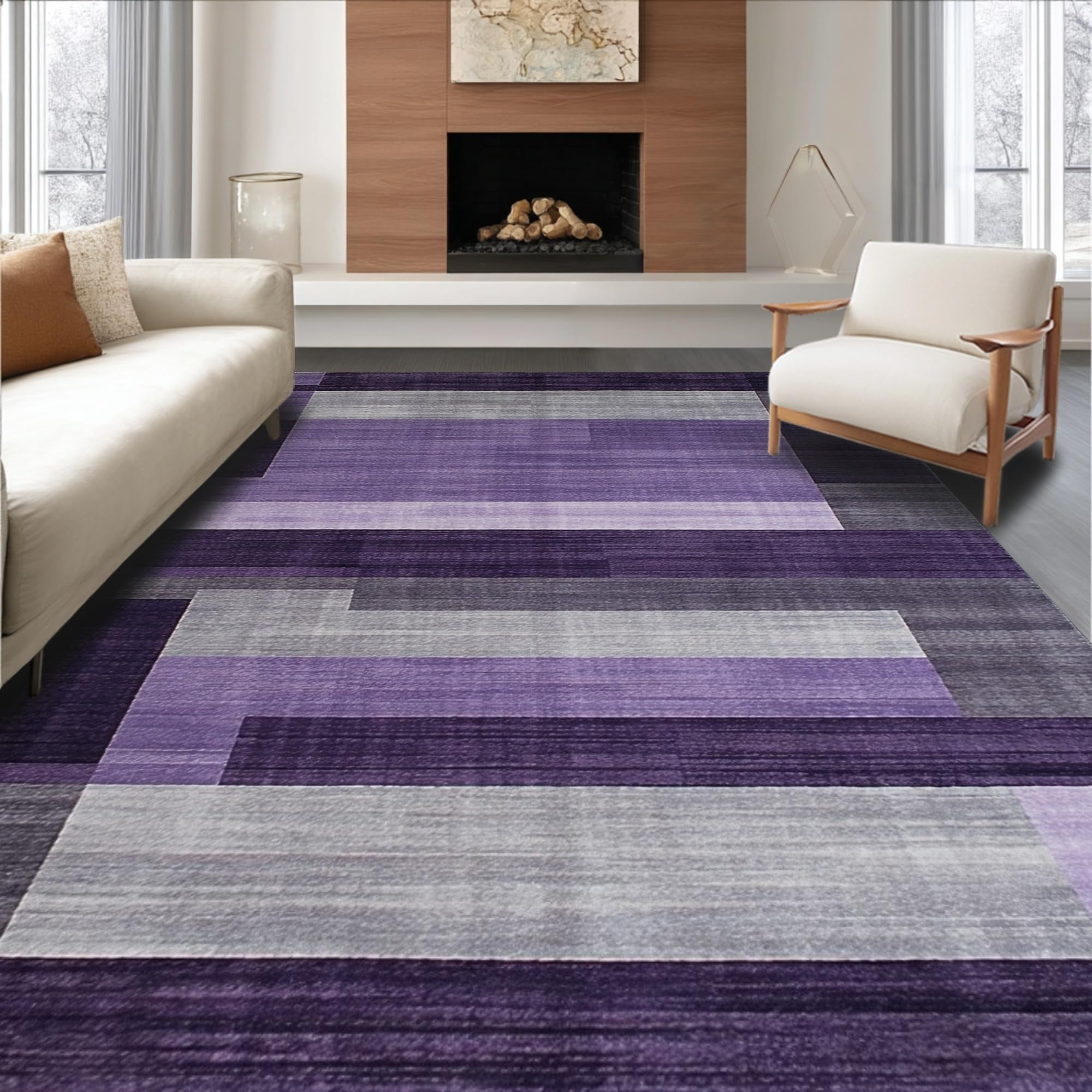 ODIKA Ultra Soft Area Rug 4x6, Non Slip, Stain Resistant, Washable Area ...