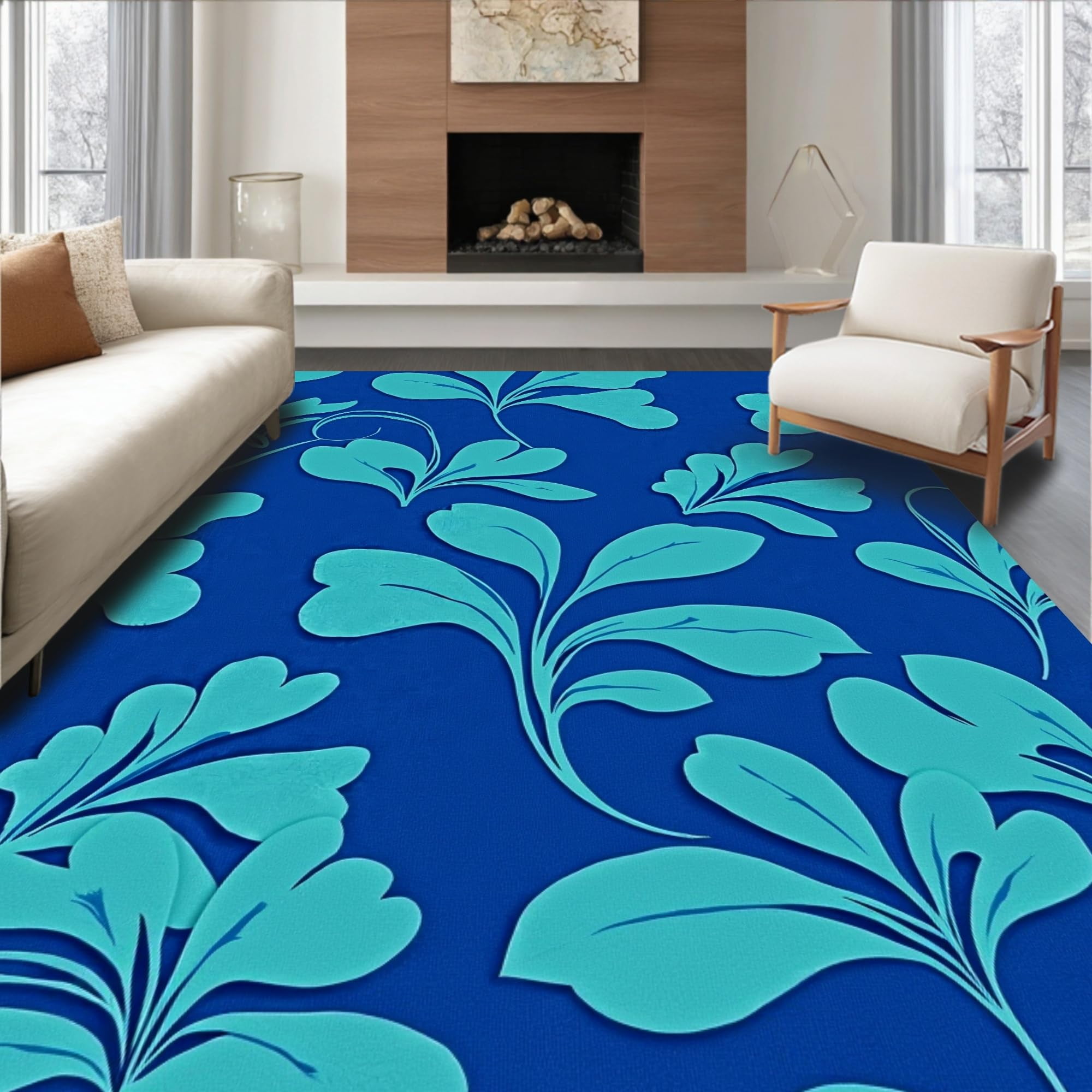 ODIKA Ultra Soft Area Rug 4x6, Non Slip, Stain Resistant, Washable Area ...