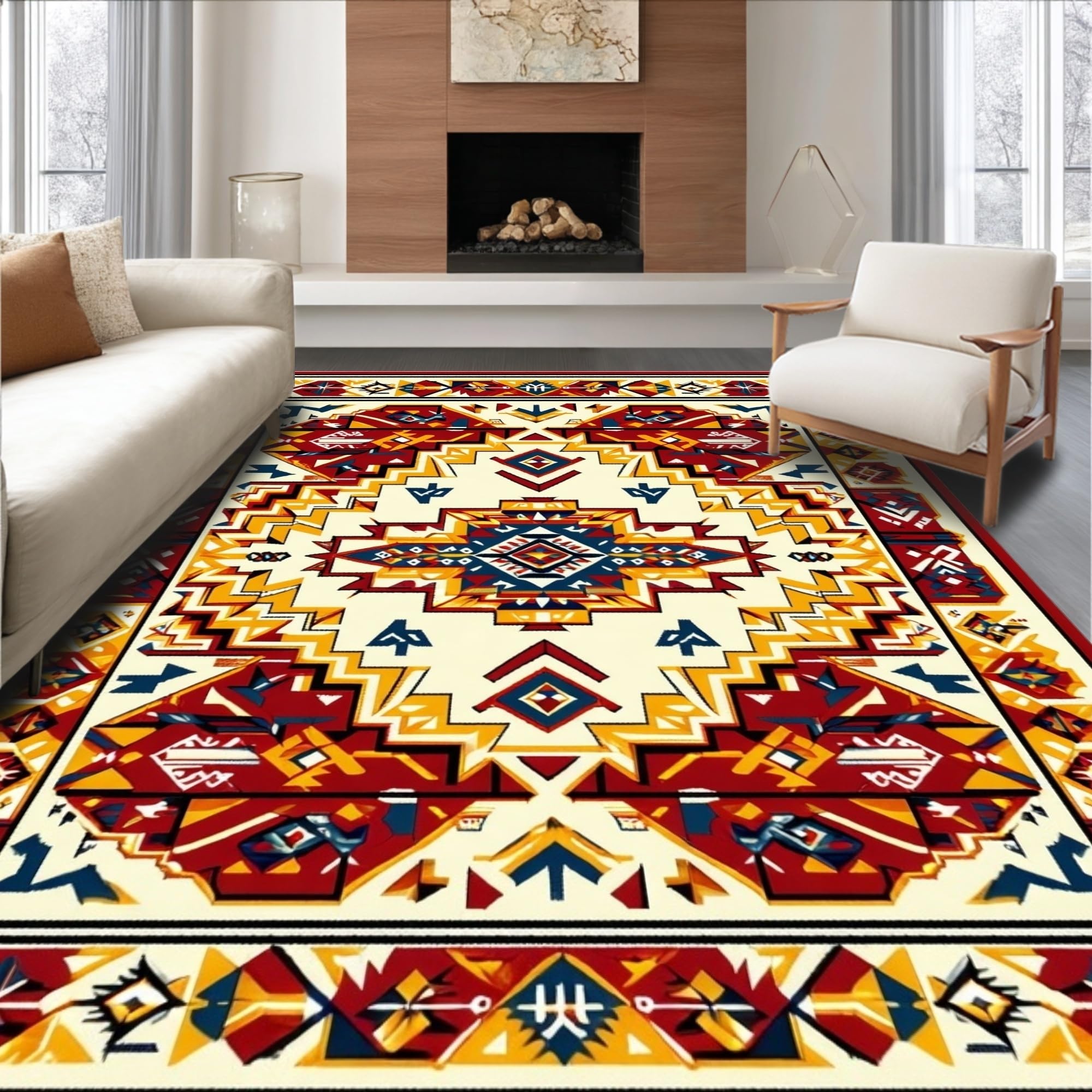 ODIKA Ultra Soft Area Rug 4x6, Non Slip, Stain Resistant, Washable Area ...