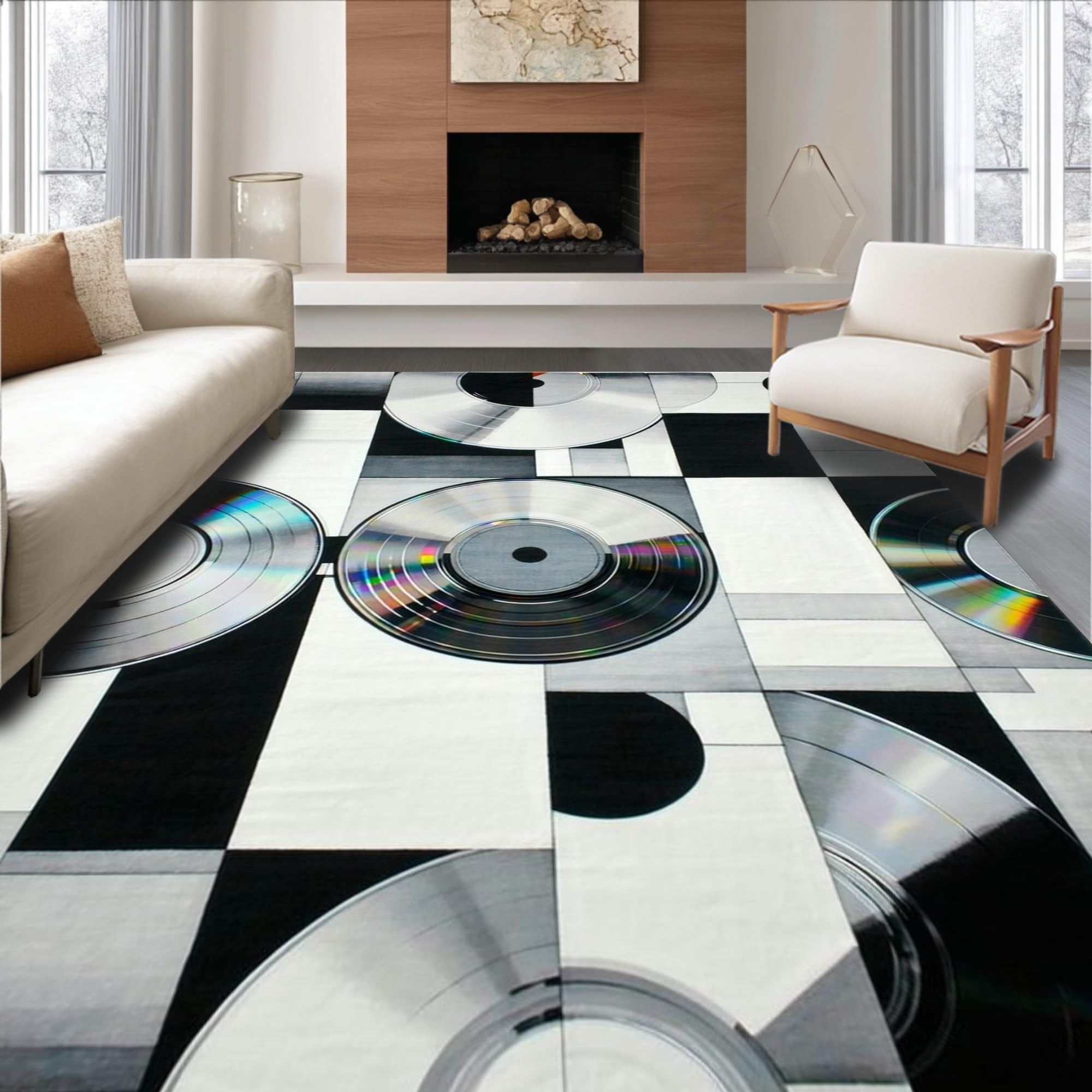 ODIKA Ultra Soft Area Rug 4x6, Non Slip, Stain Resistant, Washable Area ...