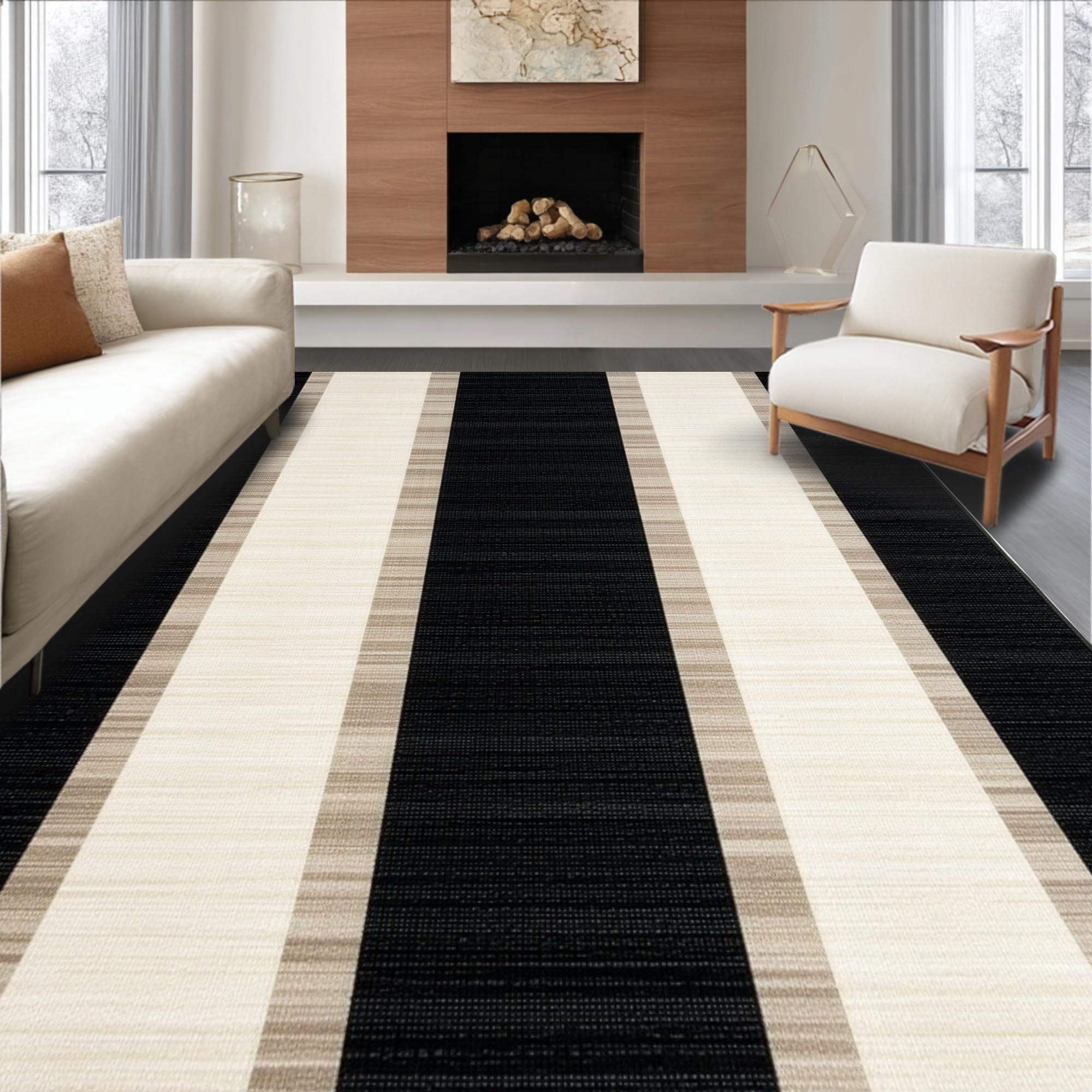 ODIKA Ultra Soft Area Rug 4x6, Non Slip, Stain Resistant, Washable Area ...