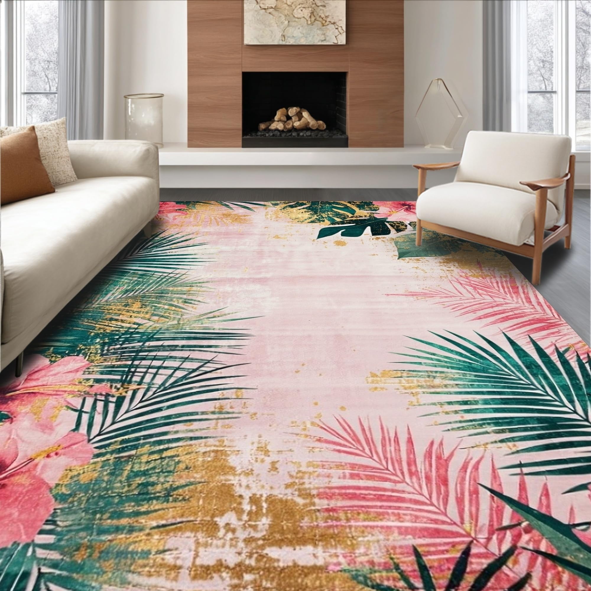 ODIKA Ultra Soft Area Rug 4x6, Non Slip, Stain Resistant, Washable Area ...