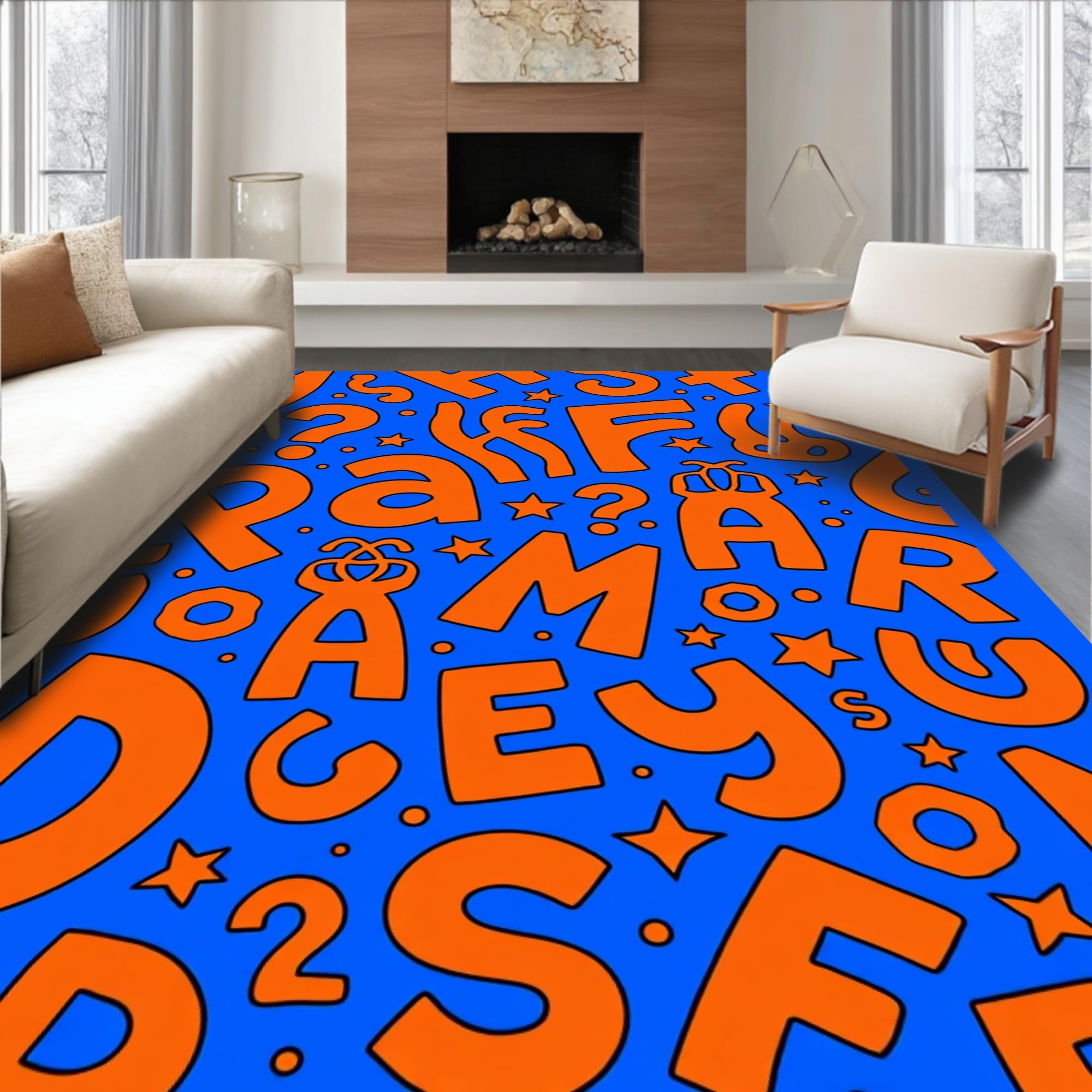 ODIKA Ultra Soft Area Rug 5x7, Alphabet Adventure Pathway with Playful ...