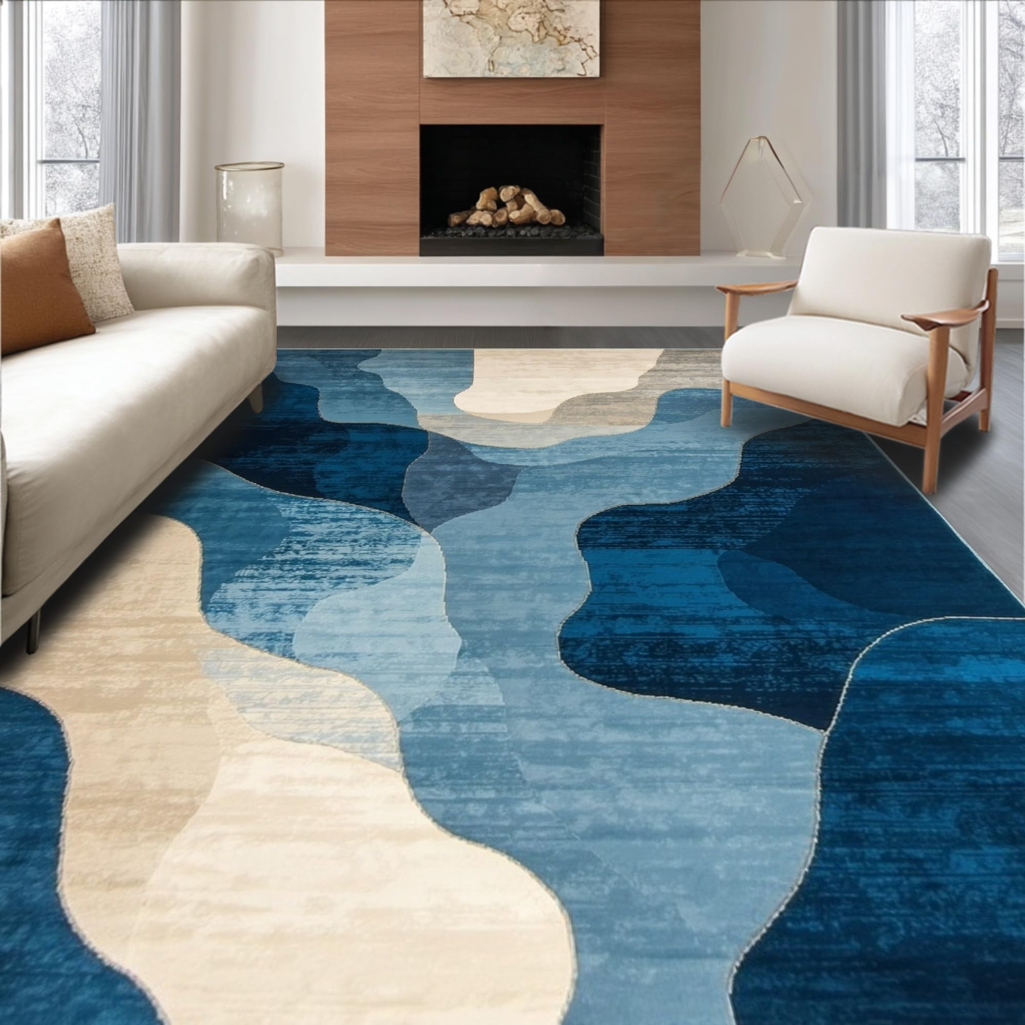 ODIKA Ultra Soft Area Rug 5x7, Non Slip, Stain Resistant, Washable Area ...