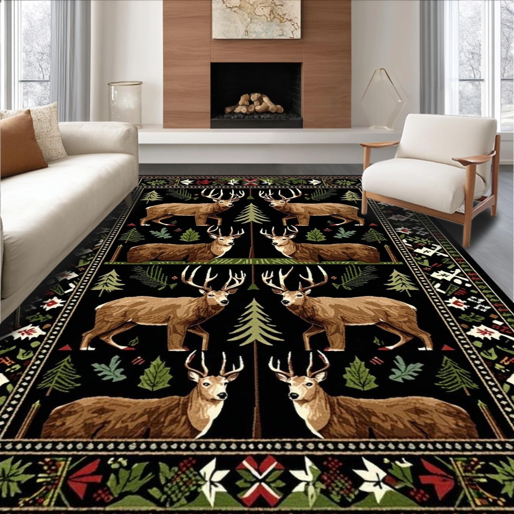 ODIKA Ultra Soft Area Rug 5x7, Non Slip, Stain Resistant, Washable Area ...