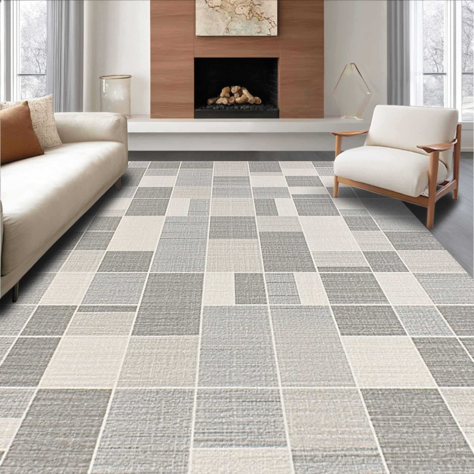 ODIKA Ultra Soft Area Rug 5x7, Non Slip, Stain Resistant, Washable Area ...