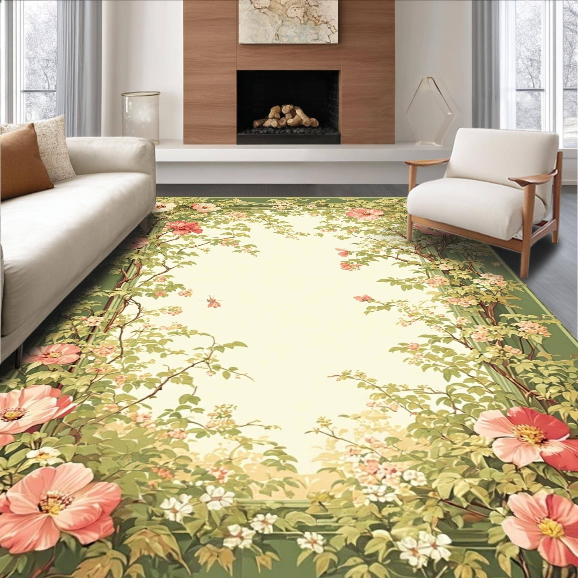 ODIKA Ultra Soft Area Rug 5x7, Non Slip, Stain Resistant, Washable Area ...