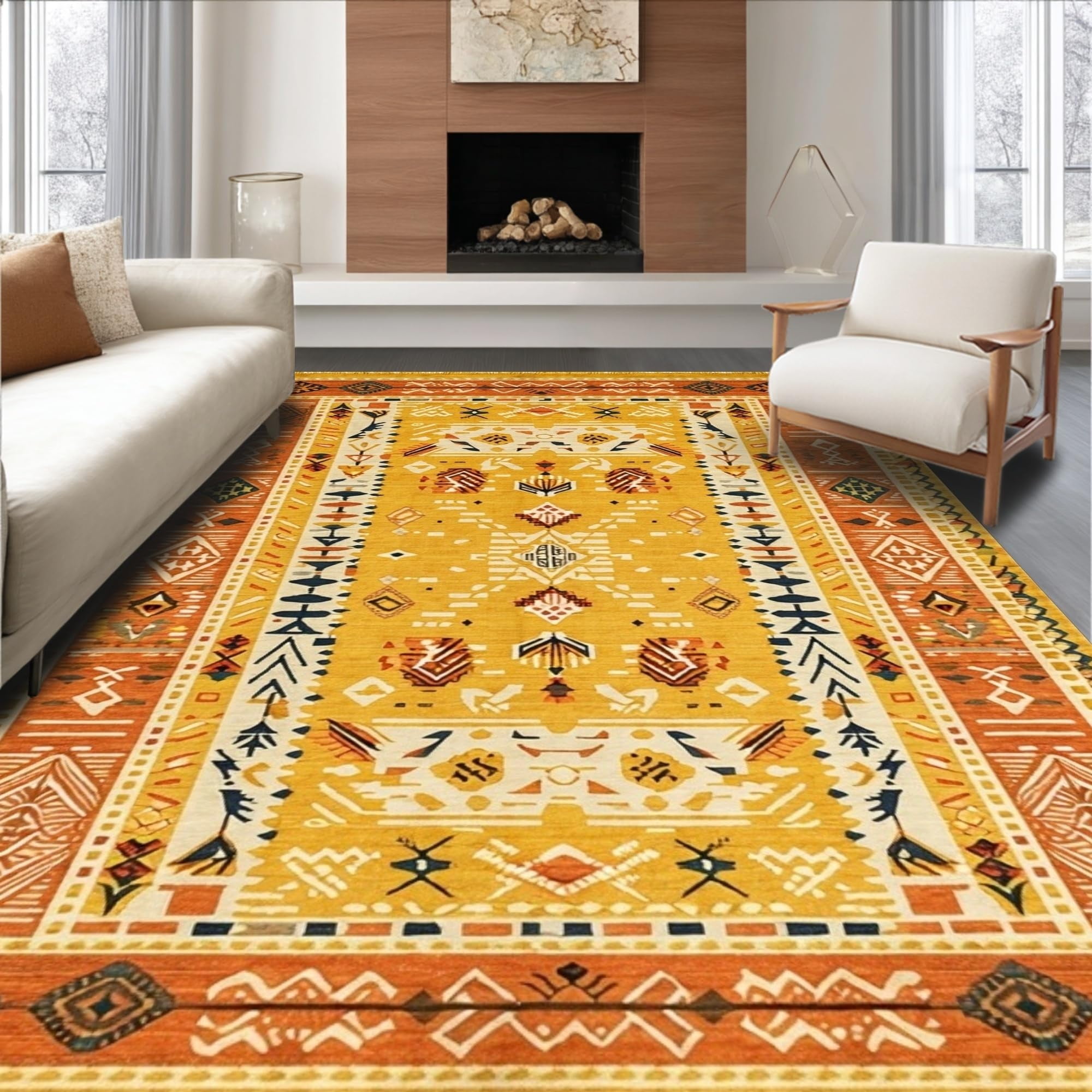 ODIKA Ultra Soft Area Rug 5x7, Non Slip, Stain Resistant, Washable Area ...