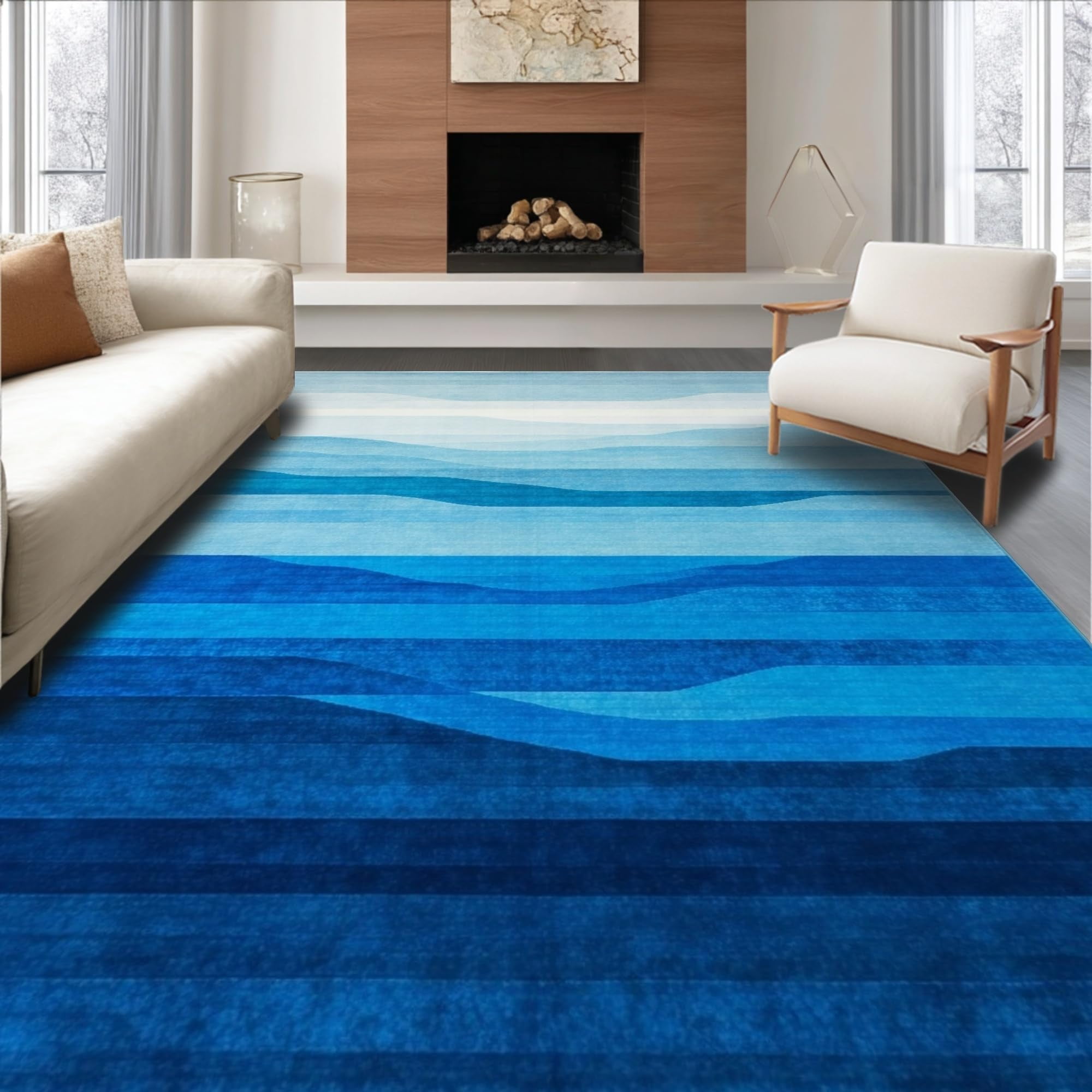 ODIKA Ultra Soft Area Rug 5x7, Non Slip, Stain Resistant, Washable Area ...