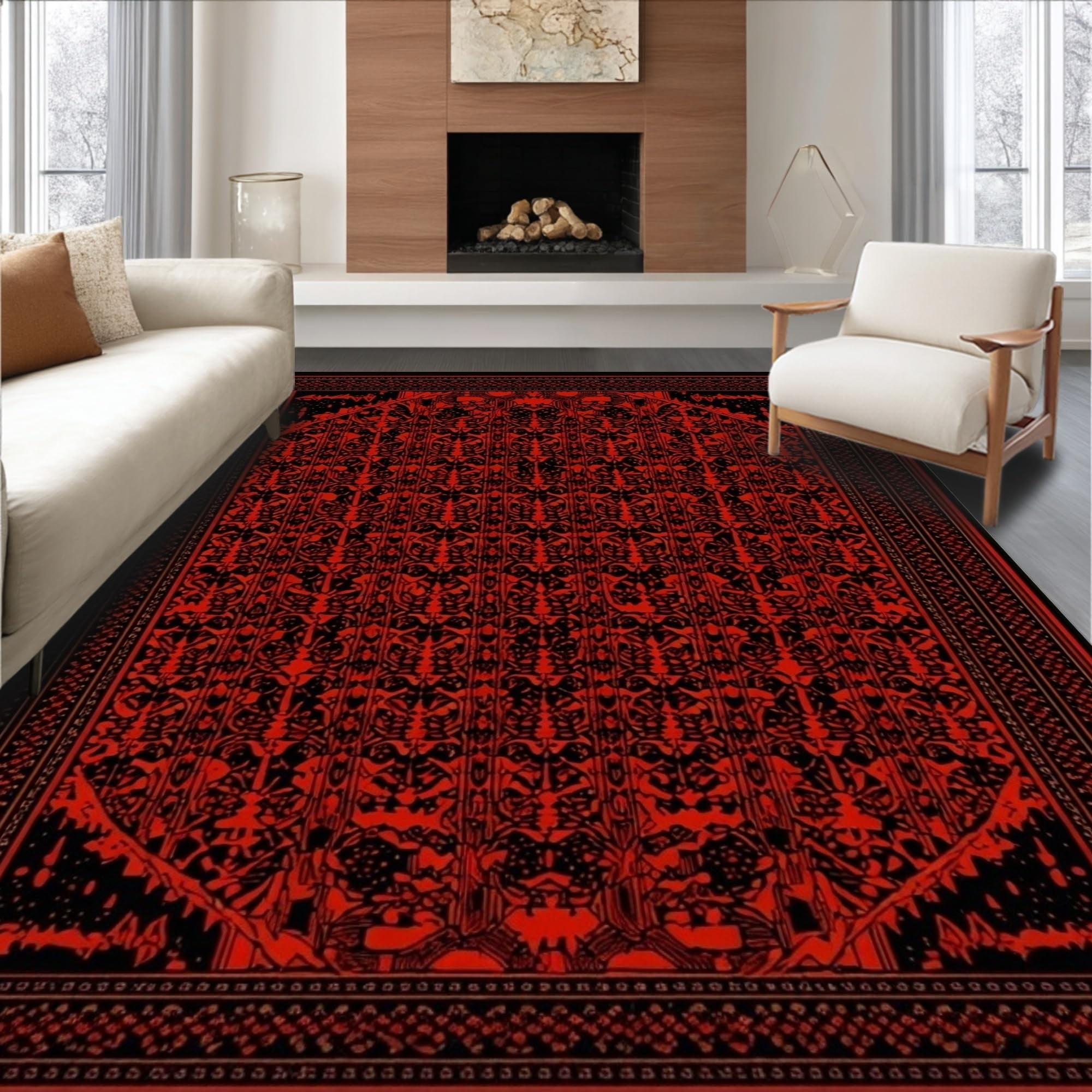 ODIKA Ultra Soft Area Rug 5x7, Non Slip, Stain Resistant, Washable Area ...