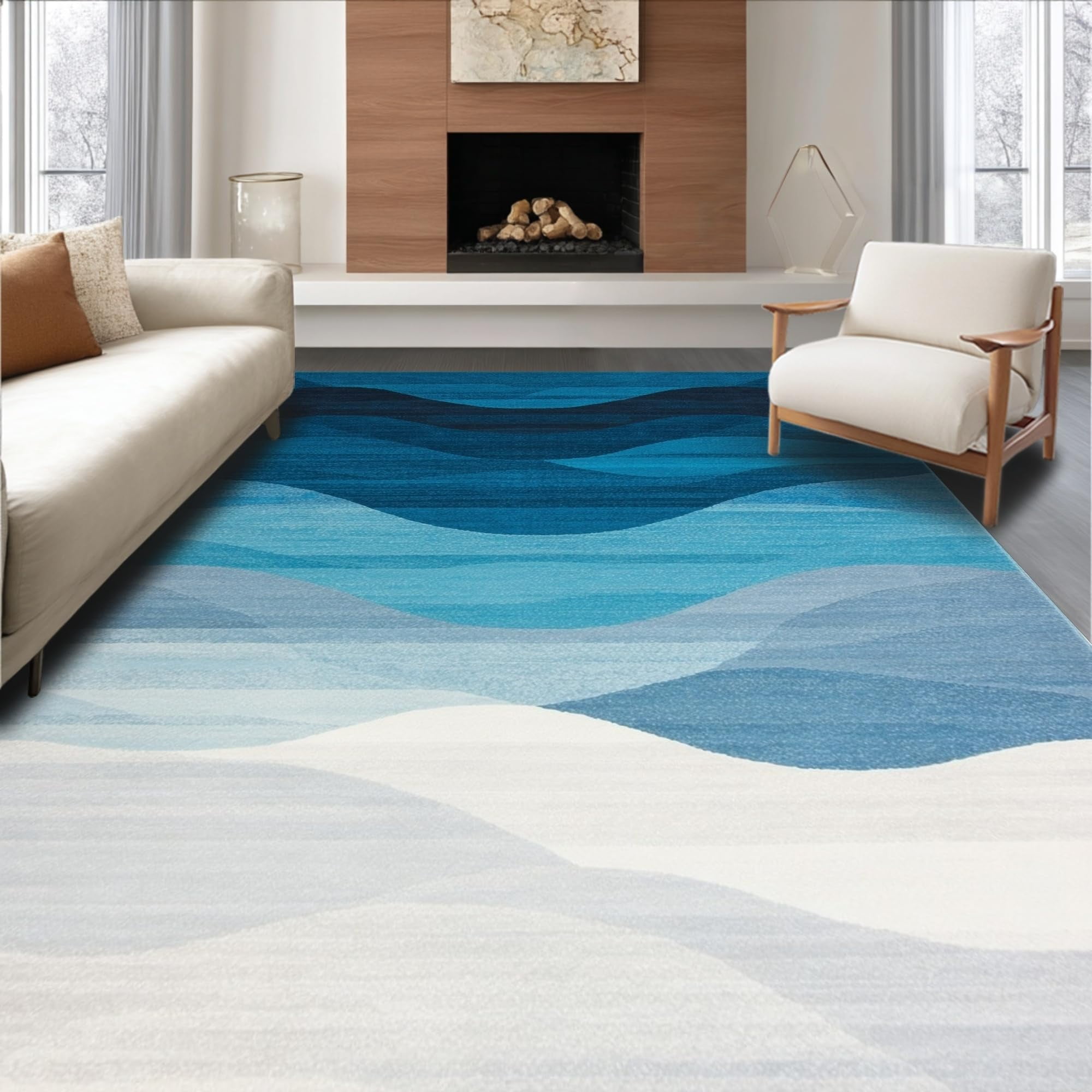 ODIKA Ultra Soft Area Rug 5x7, Non Slip, Stain Resistant, Washable Area ...