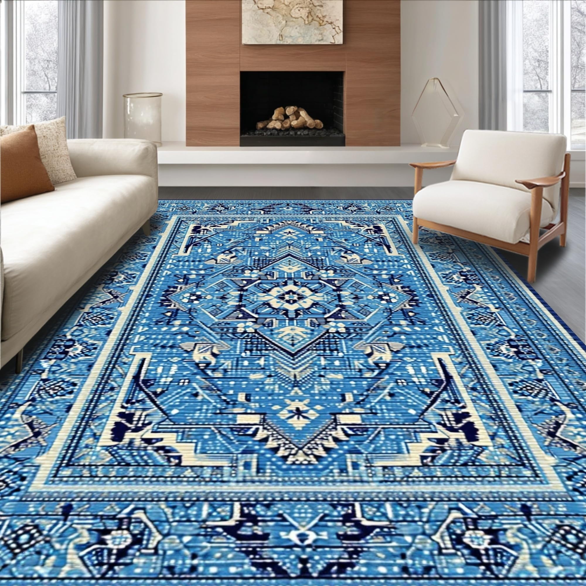 ODIKA Ultra Soft Area Rug 5x7, Non Slip, Stain Resistant, Washable Area ...
