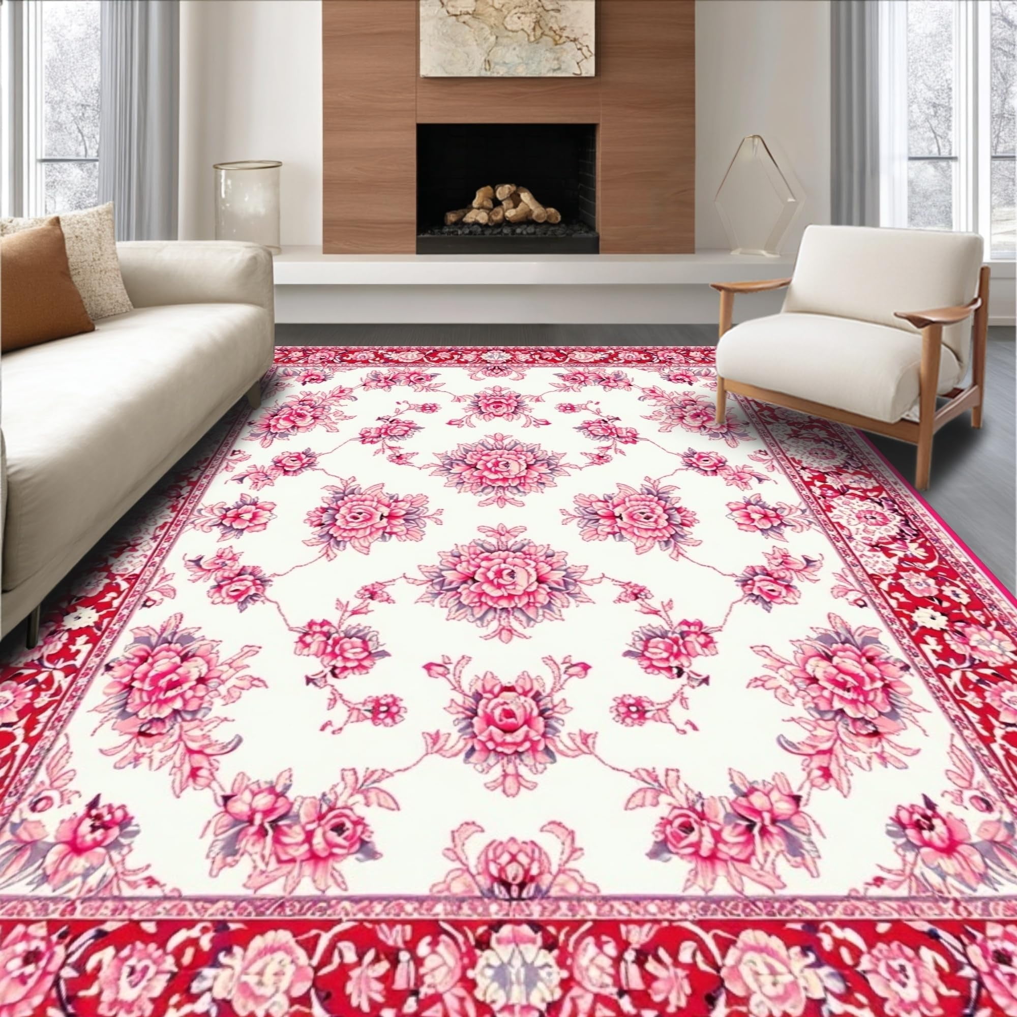 ODIKA Ultra Soft Area Rug 5x7, Non Slip, Stain Resistant, Washable Area ...