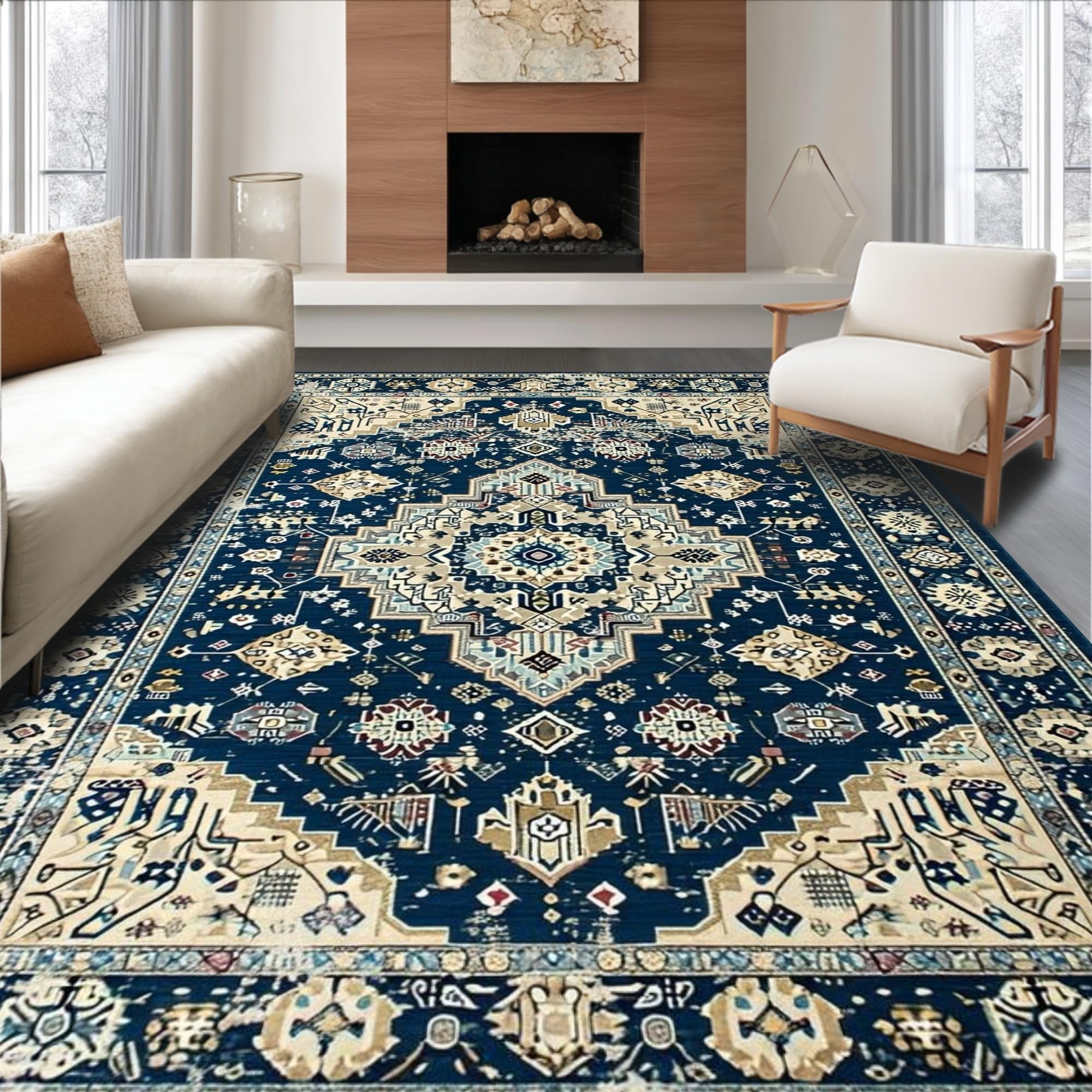 ODIKA Ultra Soft Area Rug 5x7, Non Slip, Stain Resistant, Washable Area ...