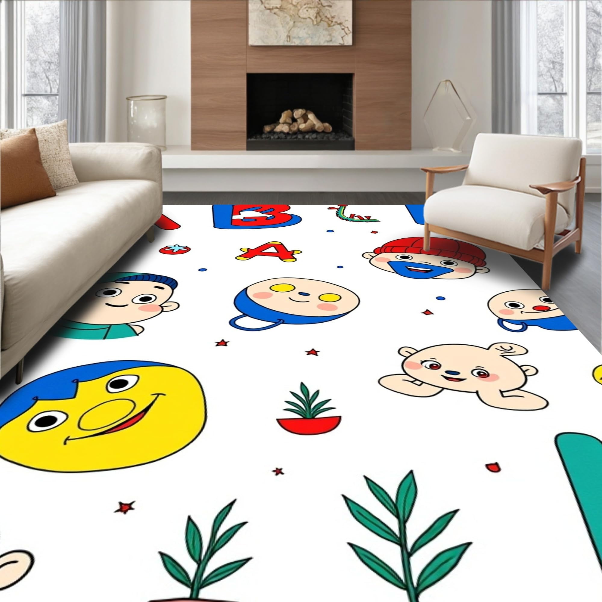 ODIKA Ultra Soft Area Rug 6, Interactive ABC Knowledge Playmat ...