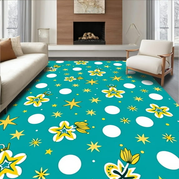ODIKA Ultra Soft Area Rug 6x6, Classic Polka Dot Medley Featuring ...