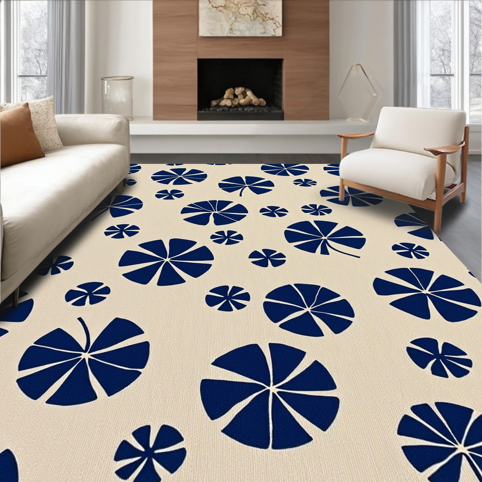 ODIKA Ultra Soft Area Rug 6x6, Non Slip, Stain Resistant, Washable Area ...