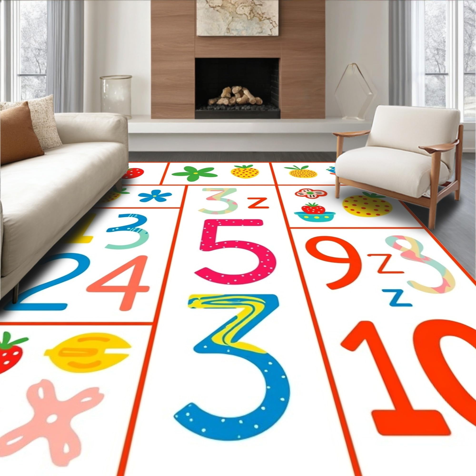 ODIKA Ultra Soft Area Rug 6x9, Educational Alphabet Numbers Learning ...