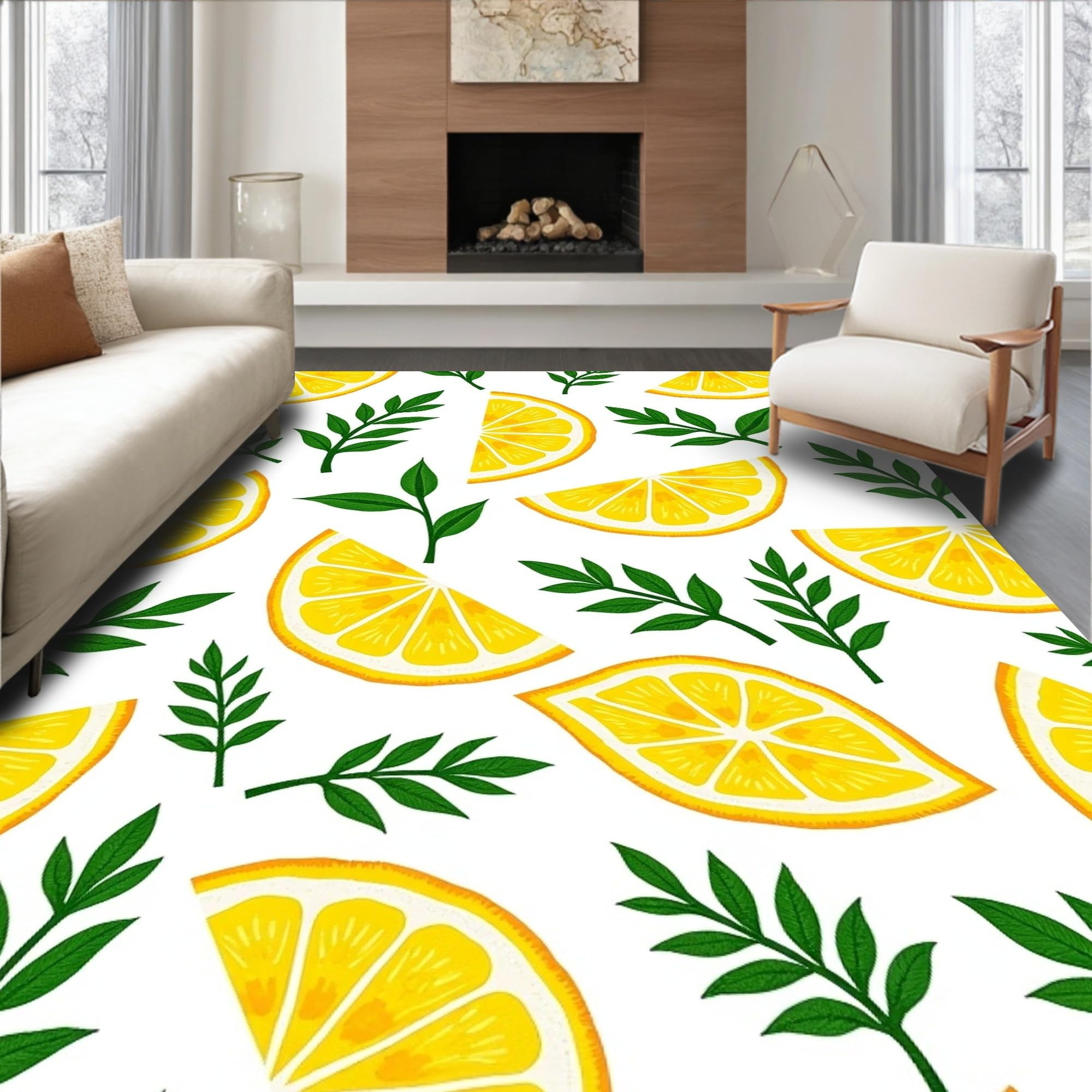 ODIKA Ultra Soft Area Rug 6x9, Fresh Tangy Fruit Wedge Display Covering ...