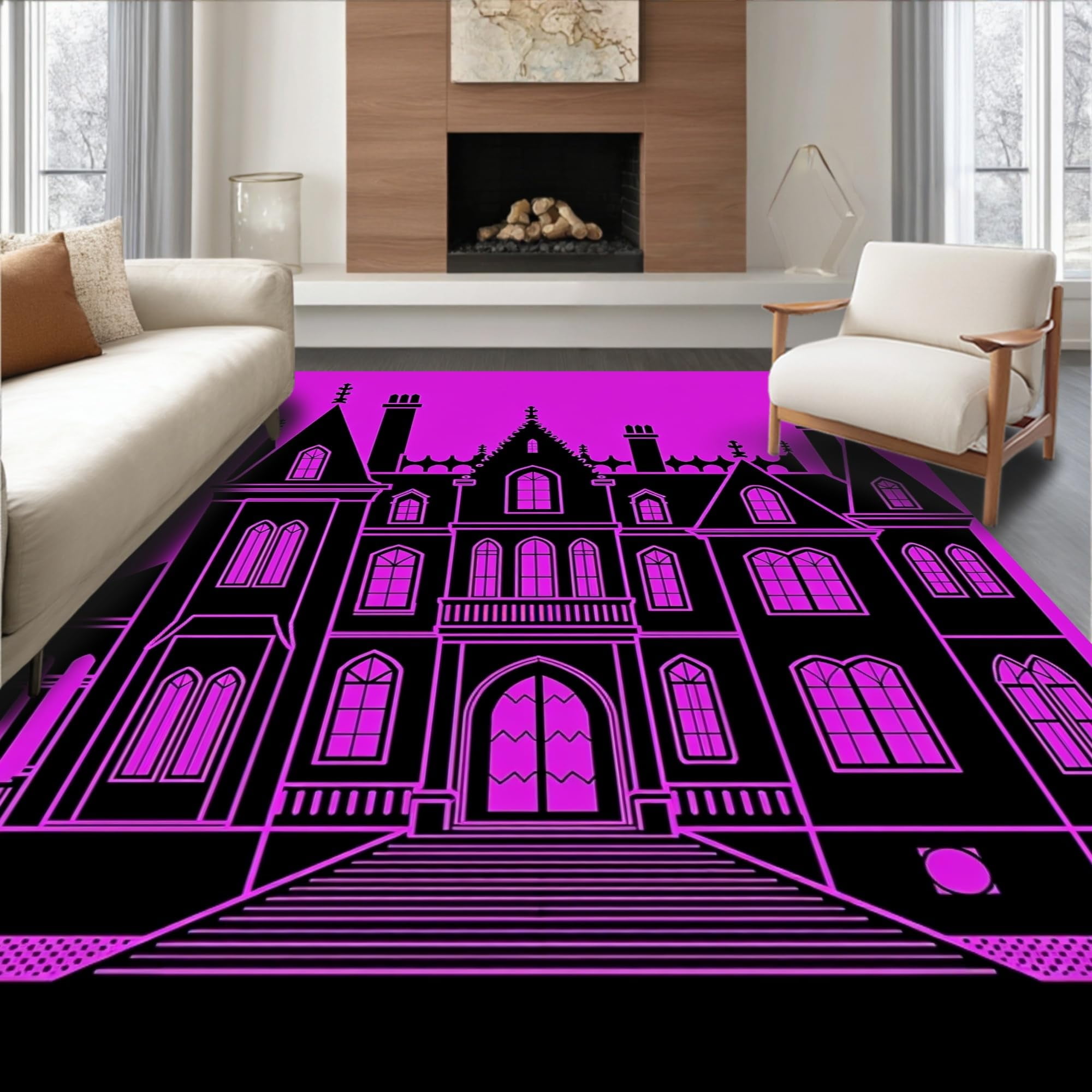 ODIKA Ultra Soft Area Rug 6x9, Latch Hook Kit Spooky Manor Gothic ...